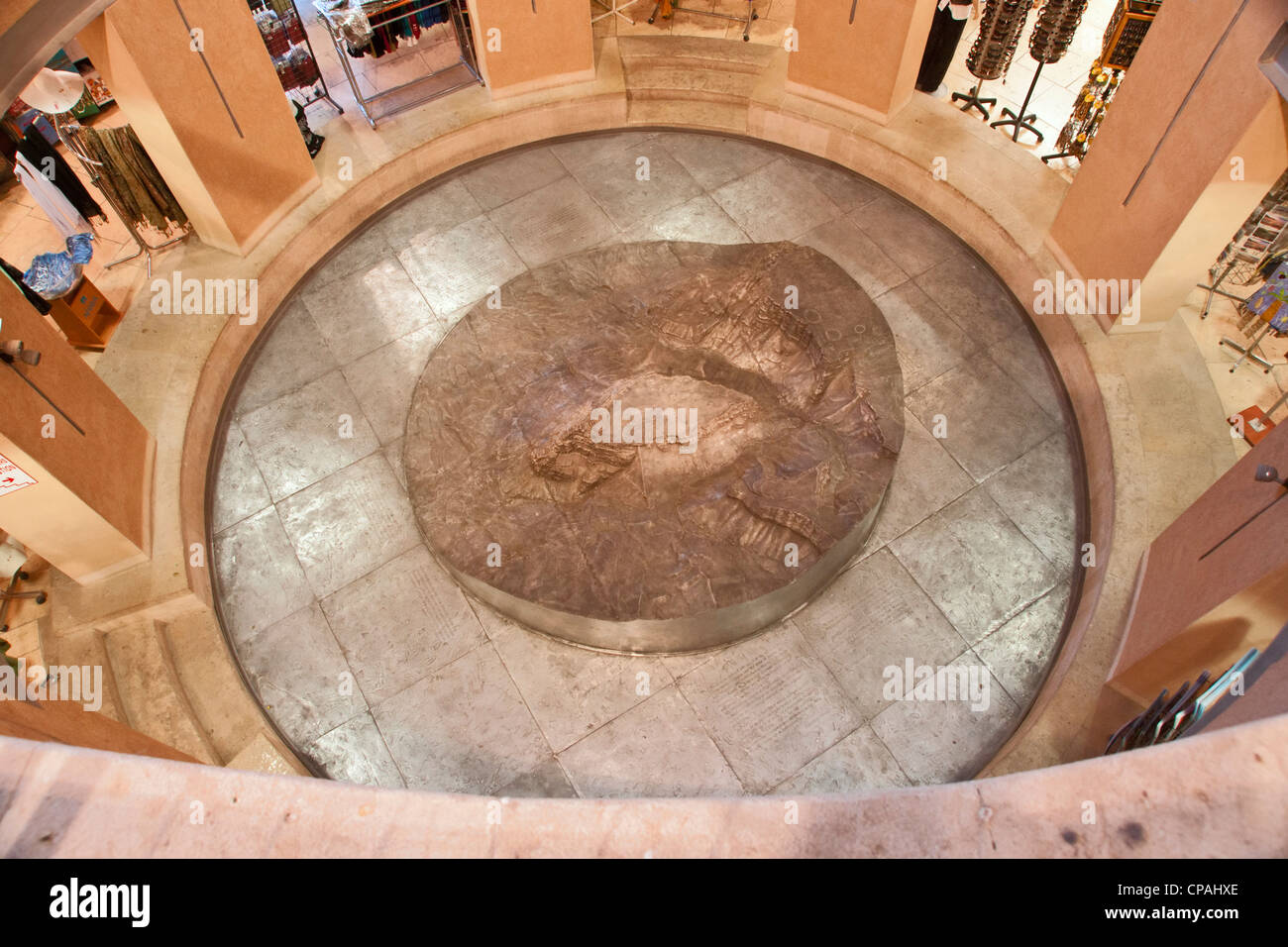 Masada, Israel. Top view of a model of Massada fortress inside the ...