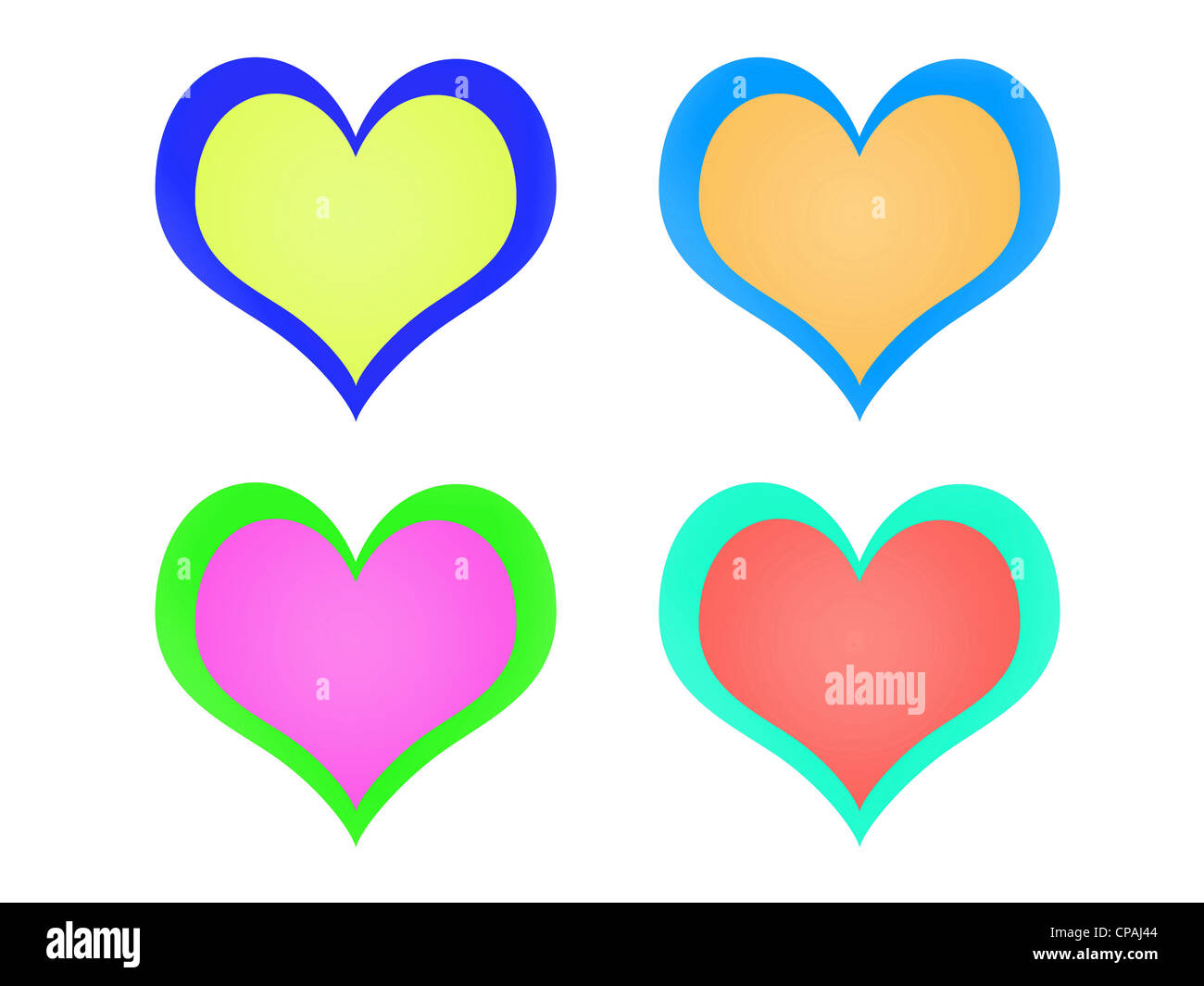Various color shapes isolated against a white background Stock Photo ...