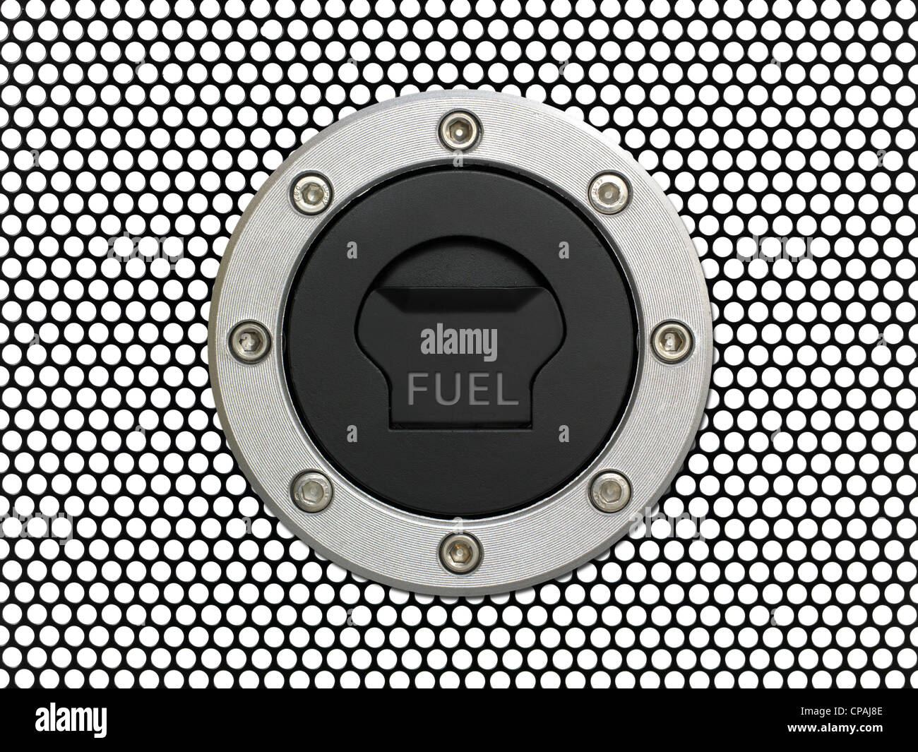 A cloe up shot of a fuel tank cover Stock Photo - Alamy