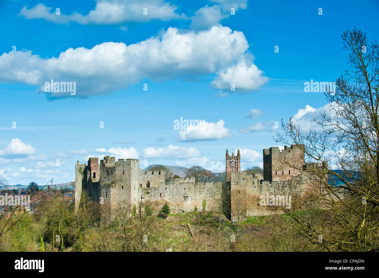 Ludlow castle and St Laurence's church, Shropshire UK Stock Photo - Alamy