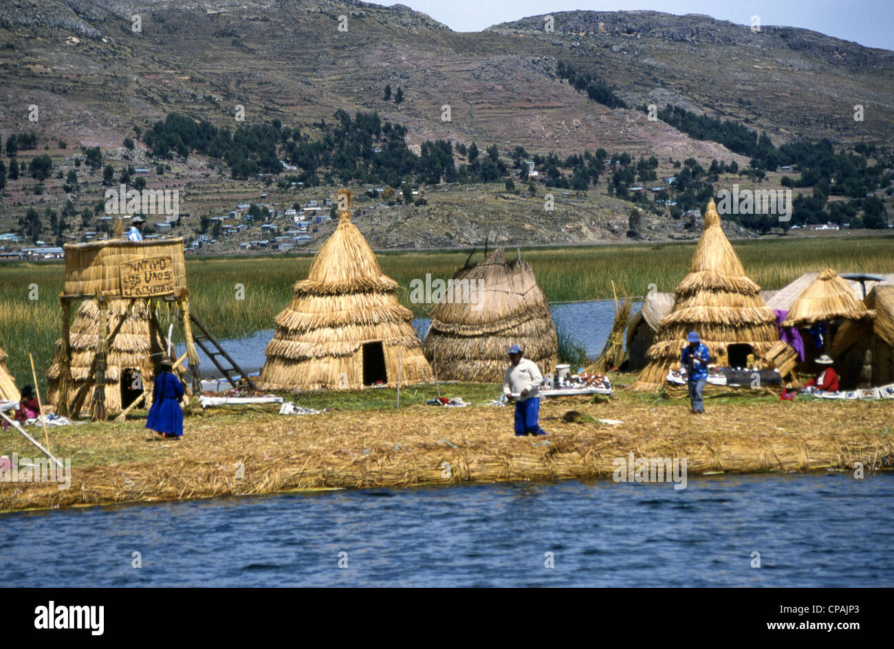 Peru, floating islands, Titicaca lake Stock Photo - Alamy