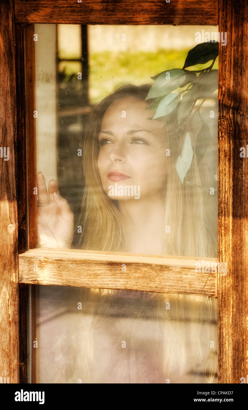 Looking through a window Stock Photo - Alamy
