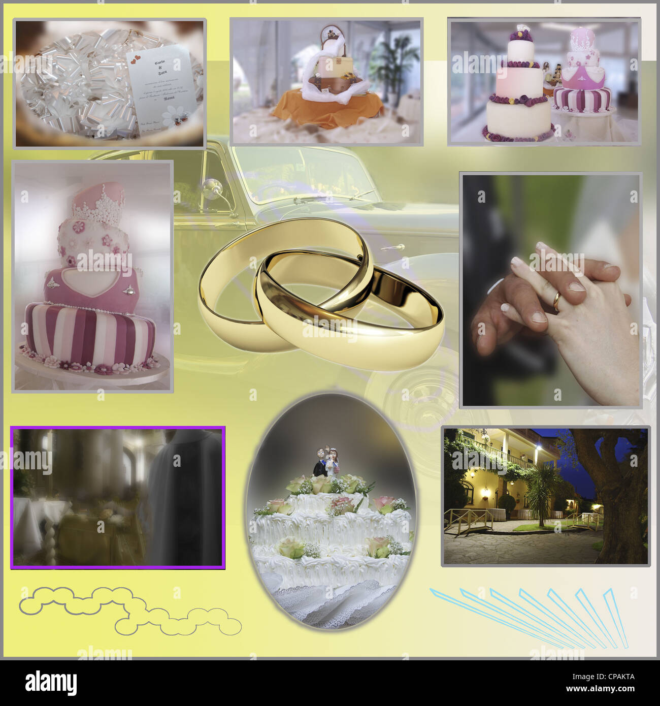 wedding. Collage of wedding photos Stock Photo - Alamy