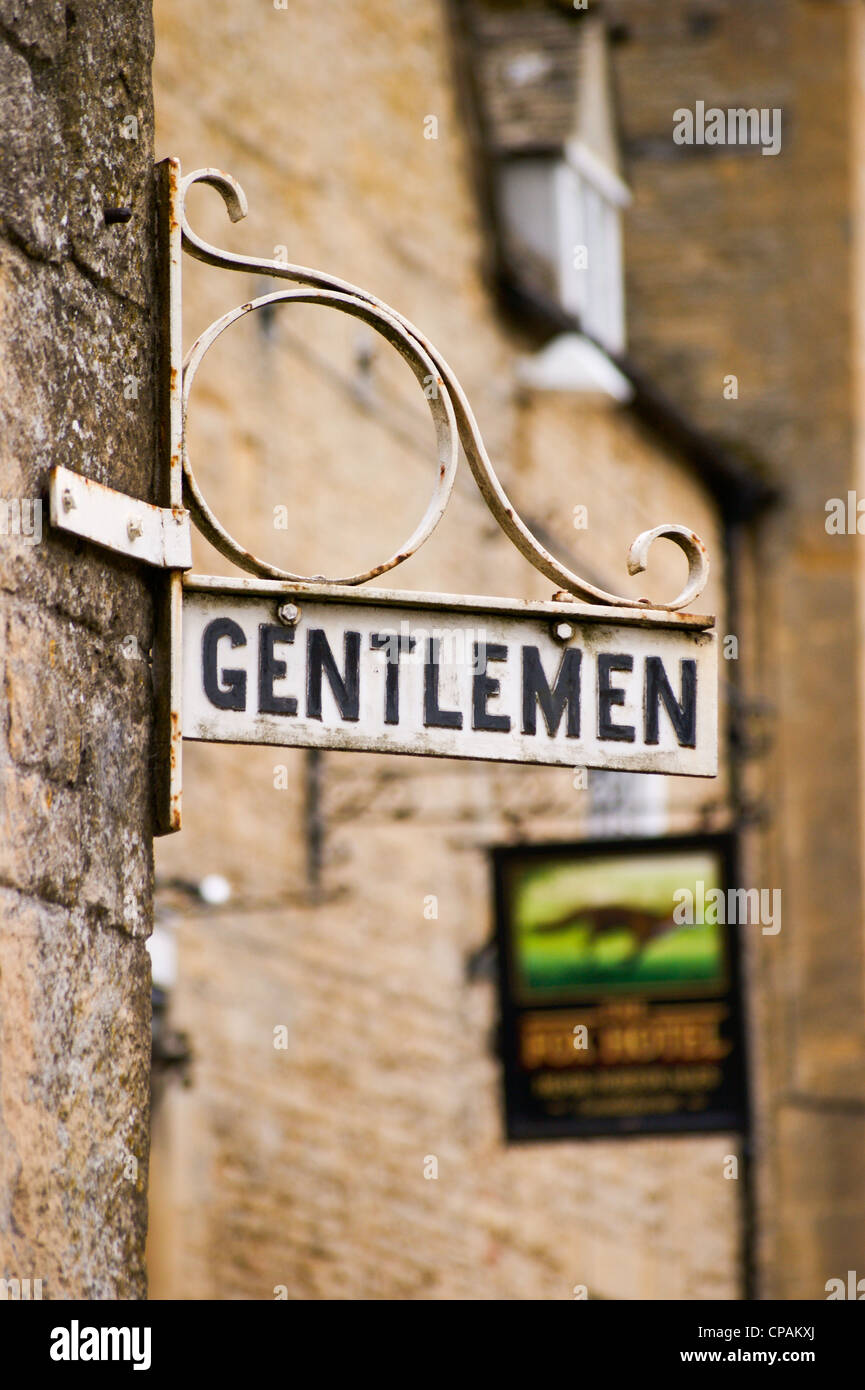 'Gentlemen' sign with wrought iron hanger, gents' toilets, Chipping ...