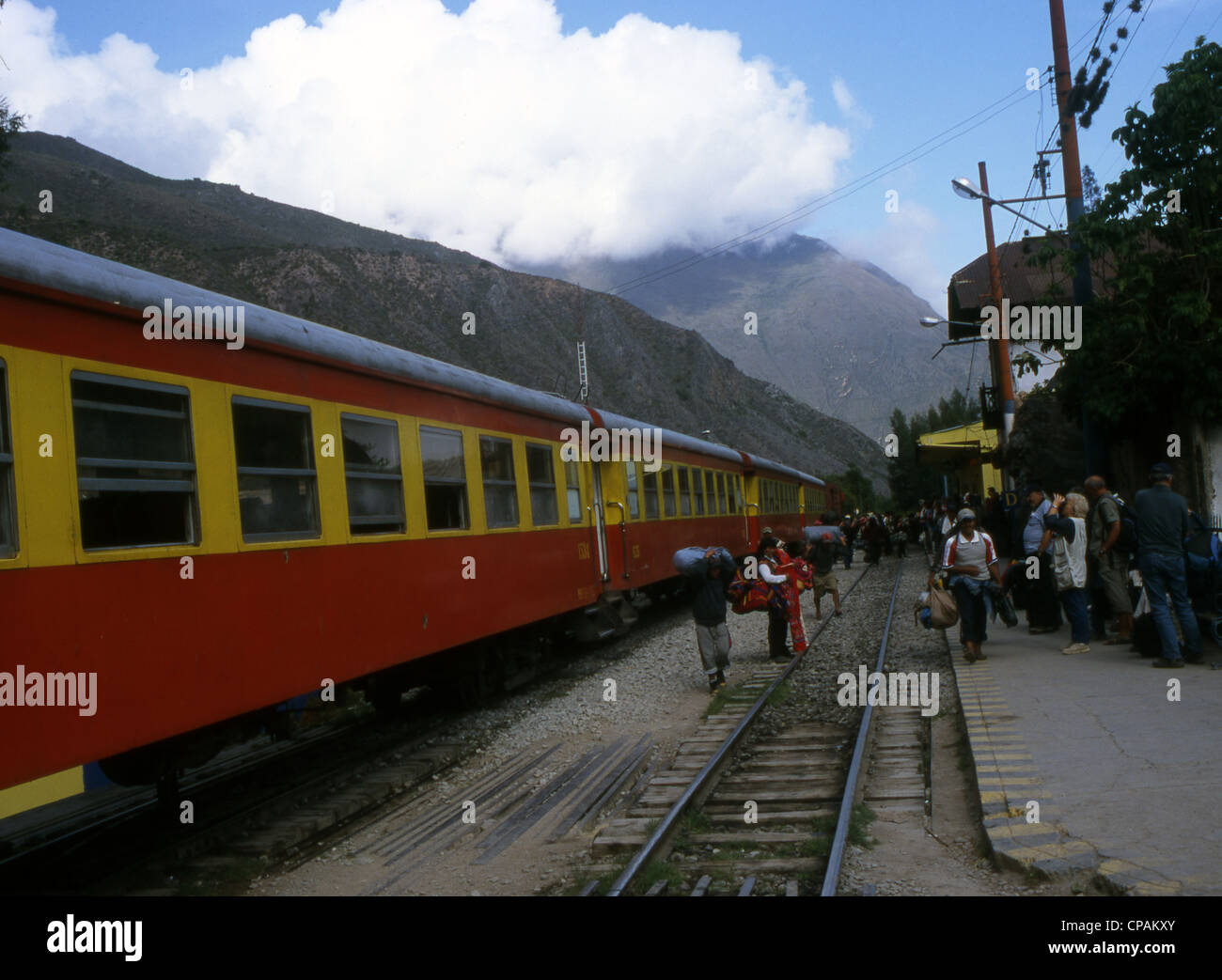 Peru, Aguas Calientes, train station Stock Photo - Alamy