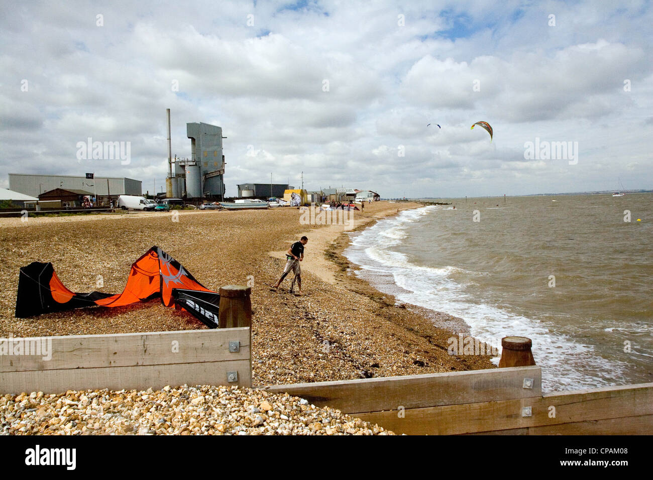 Kite surfers on Whitstable beach, Kent, England, UK Stock Photo - Alamy