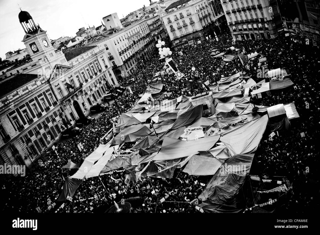 15M indignados movement encampment between 15th May and 12th June 2011 ...