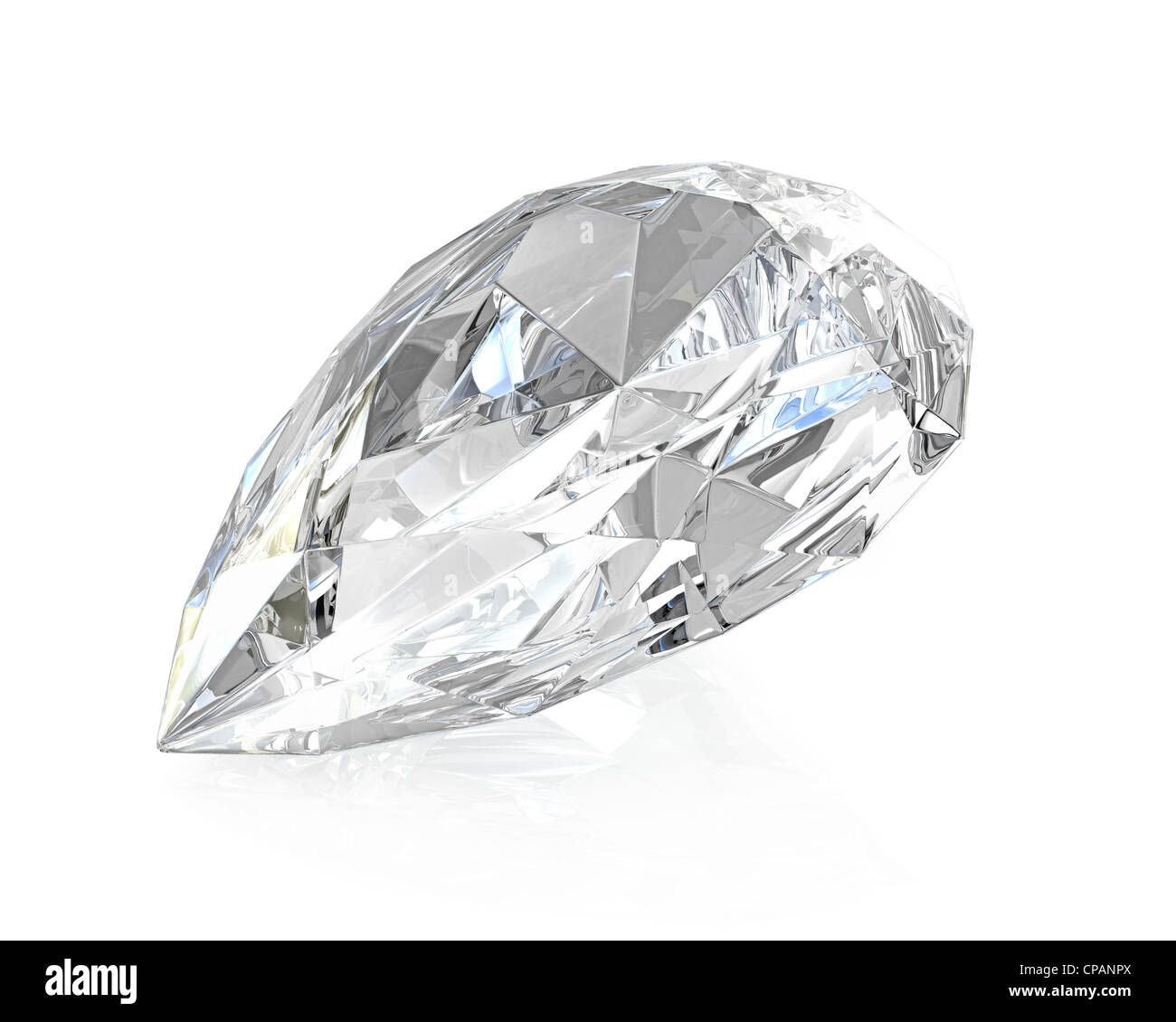 Pear cut diamond, isolated on white background Stock Photo - Alamy