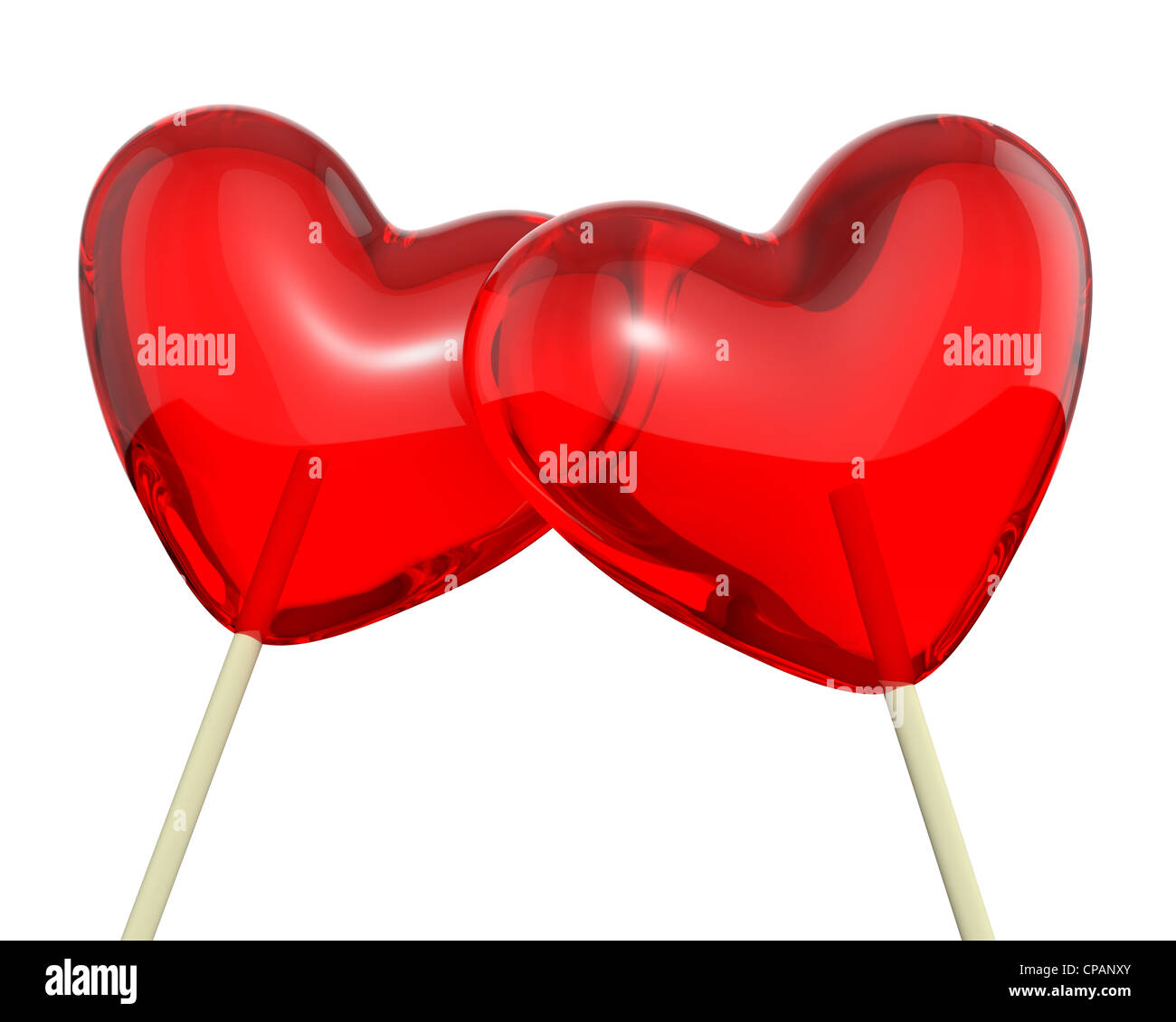 Two heart shaped lollipops, closeup, isolated on white background Stock ...