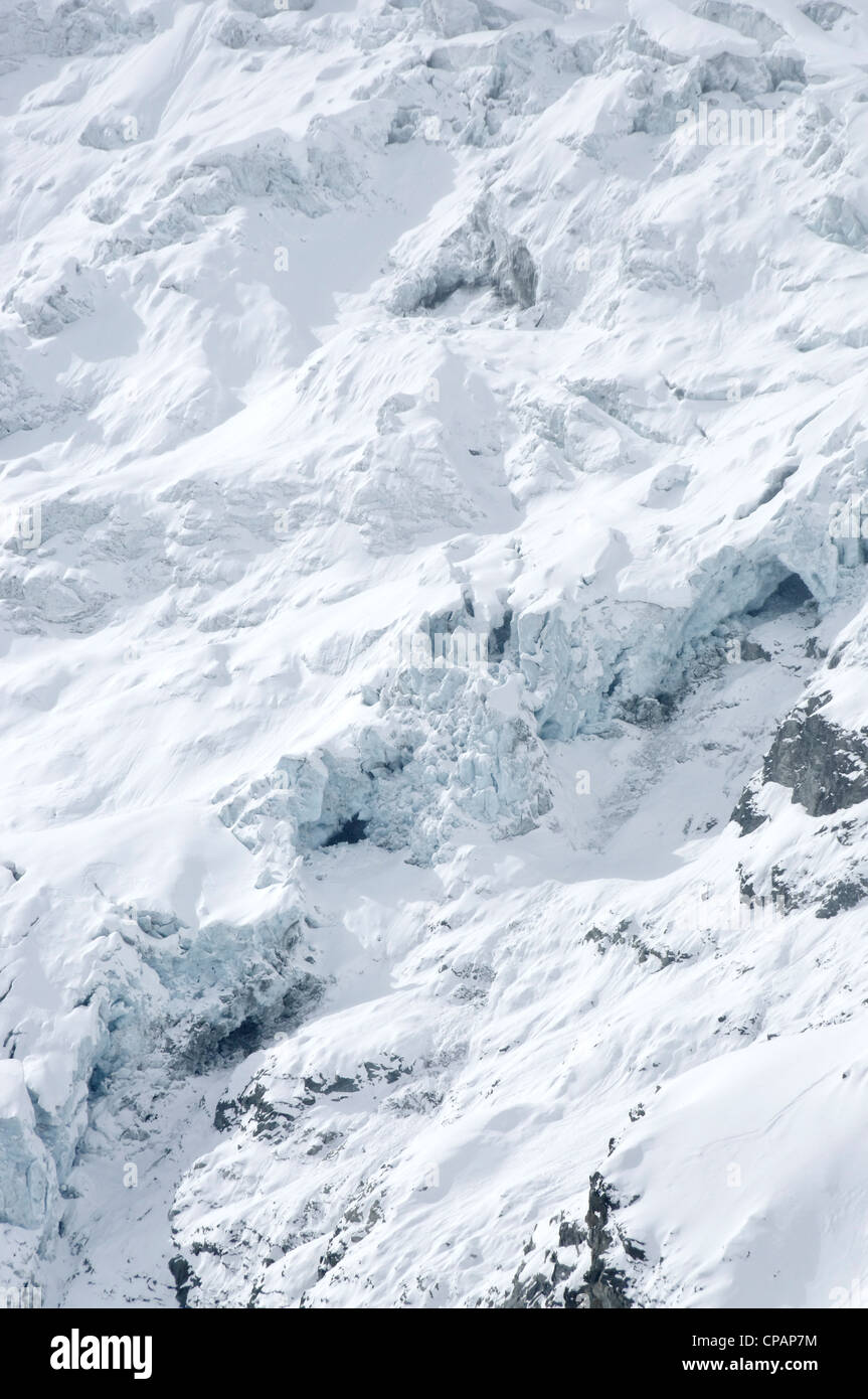 An heavily crevassed section of a glacier Stock Photo - Alamy