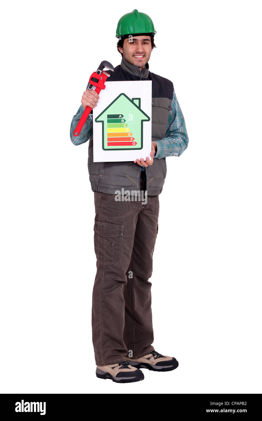 heating engineer all smiles Stock Photo - Alamy