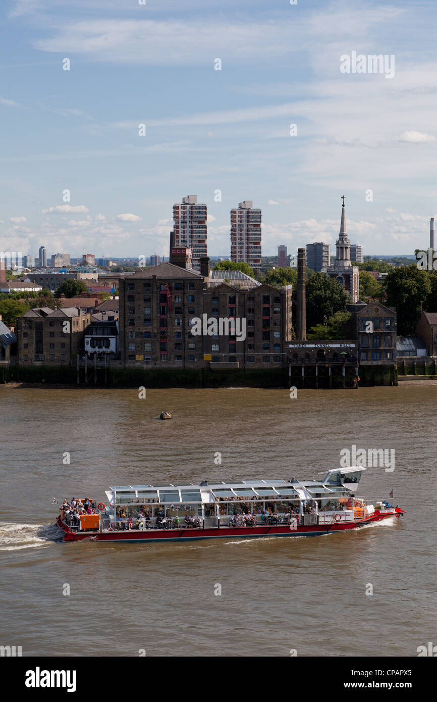 Sightseeing ferry on River Thames, East London Stock Photo - Alamy