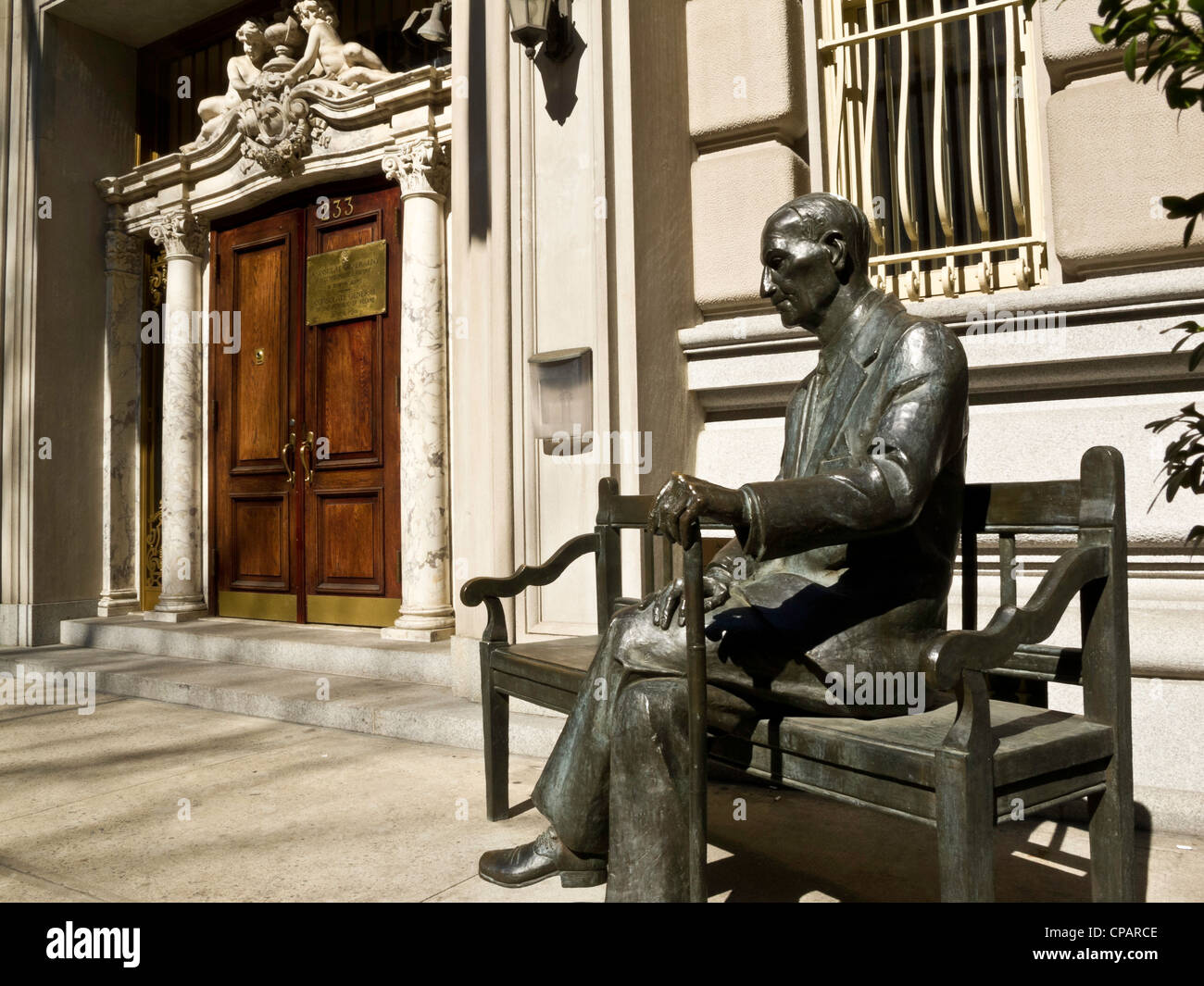 Statue of Lech Kaczynski in front of the Polish Consulate General in ...