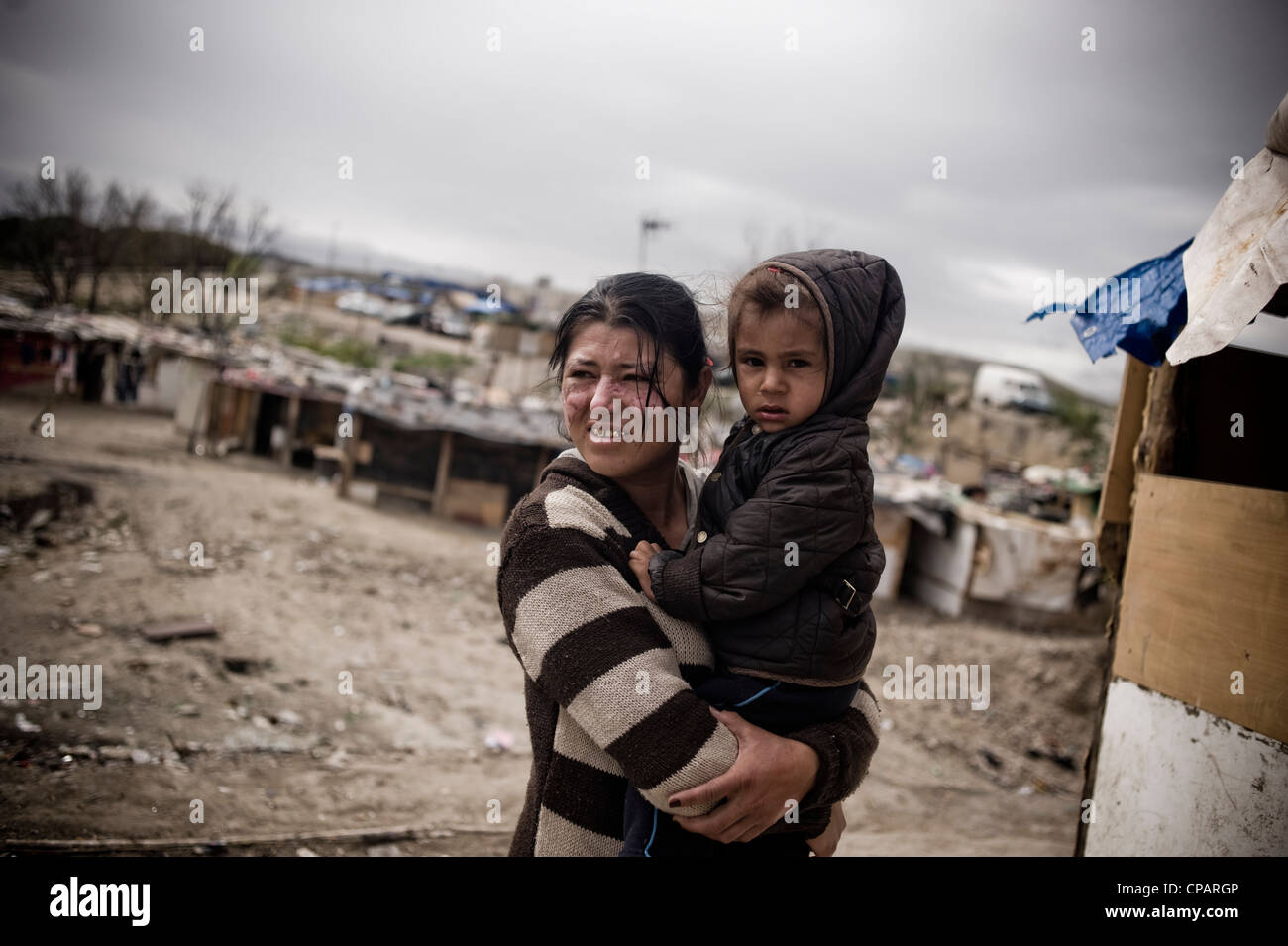 Rumanian gypsy shanty town of El Gallinero near Madrid, Spain. romanian ...