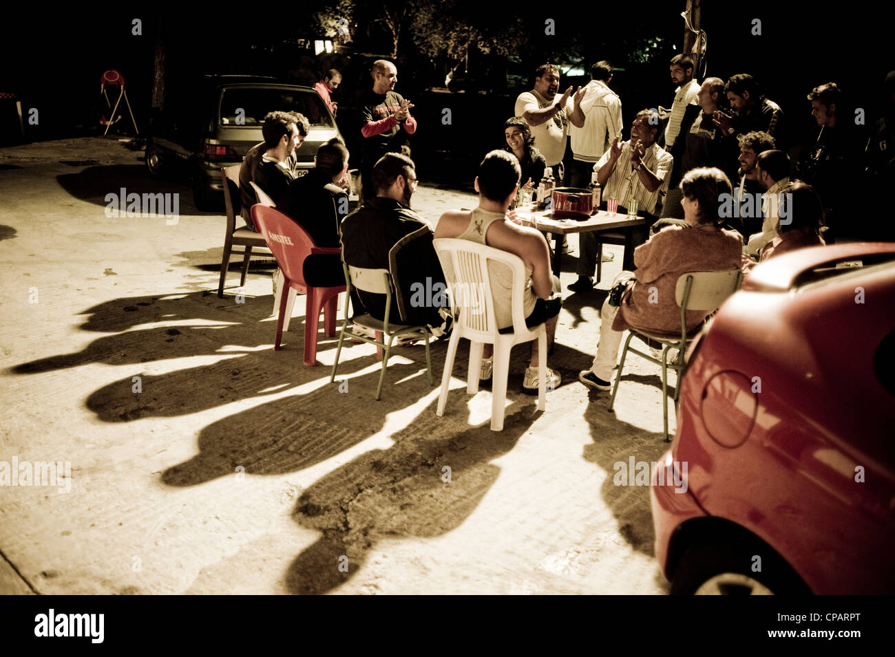 Gypsy shanty town of Puerta de Hierro, Madrid, Spain. They are facing ...