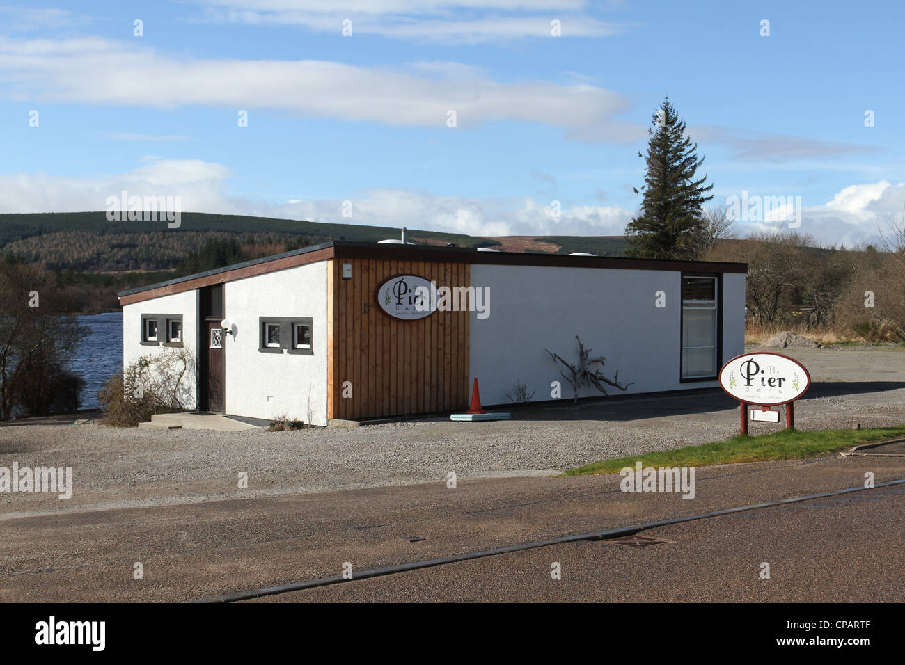 The Pier Cafe Lairg Scotland March 2012 Stock Photo - Alamy