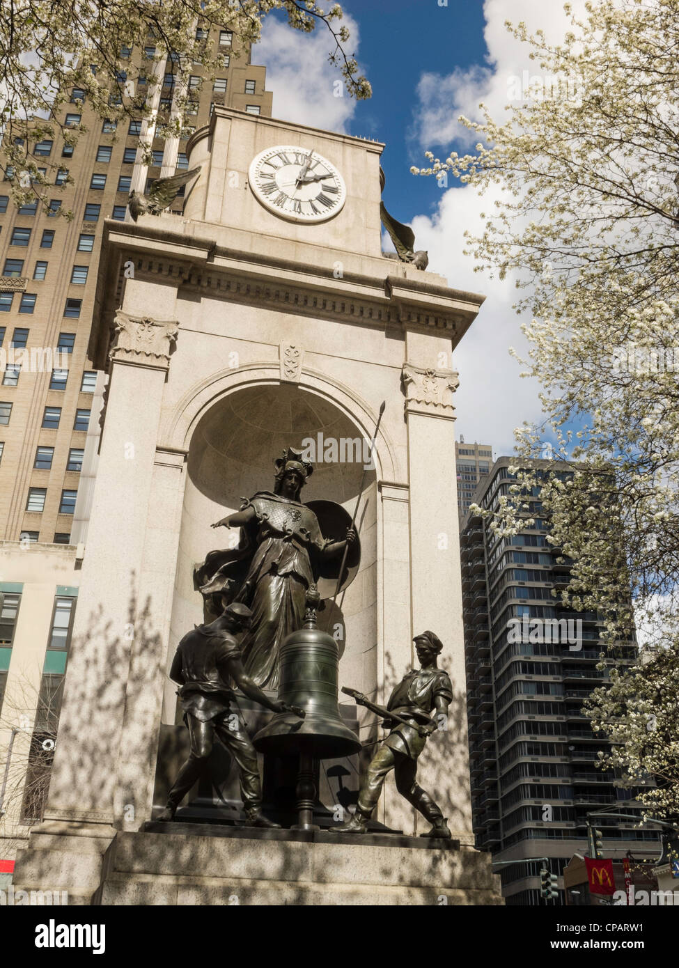 The James Gordon Bennett Monument, Herald Square Park, NYC Stock Photo ...