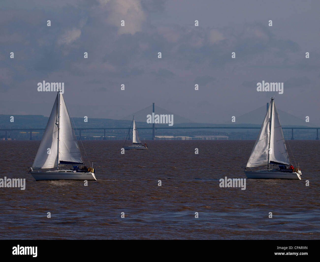Yachts on the Bristol Channel, UK Stock Photo - Alamy