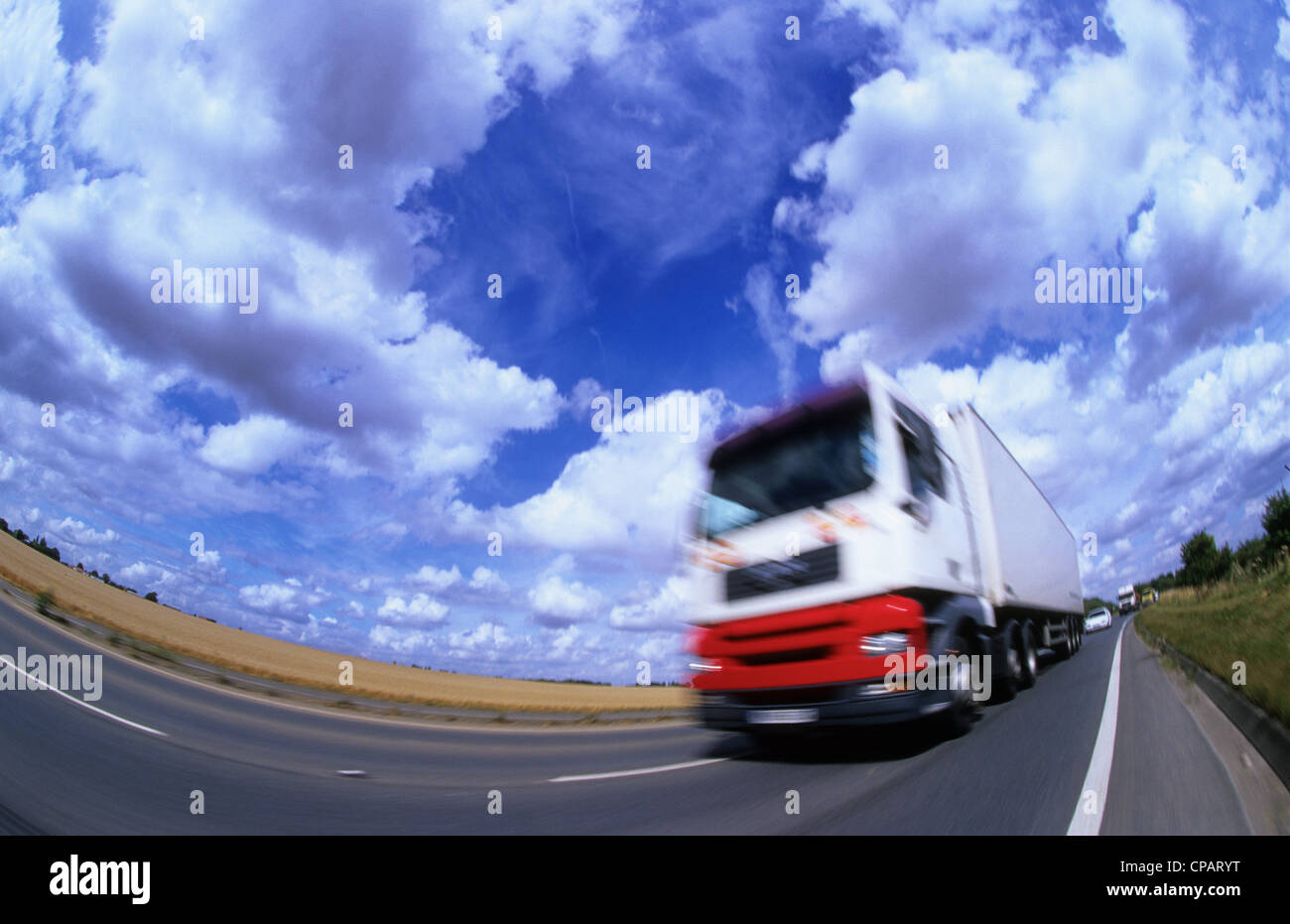 articulated lorry travelling on road near leeds yorkshire uk Stock ...