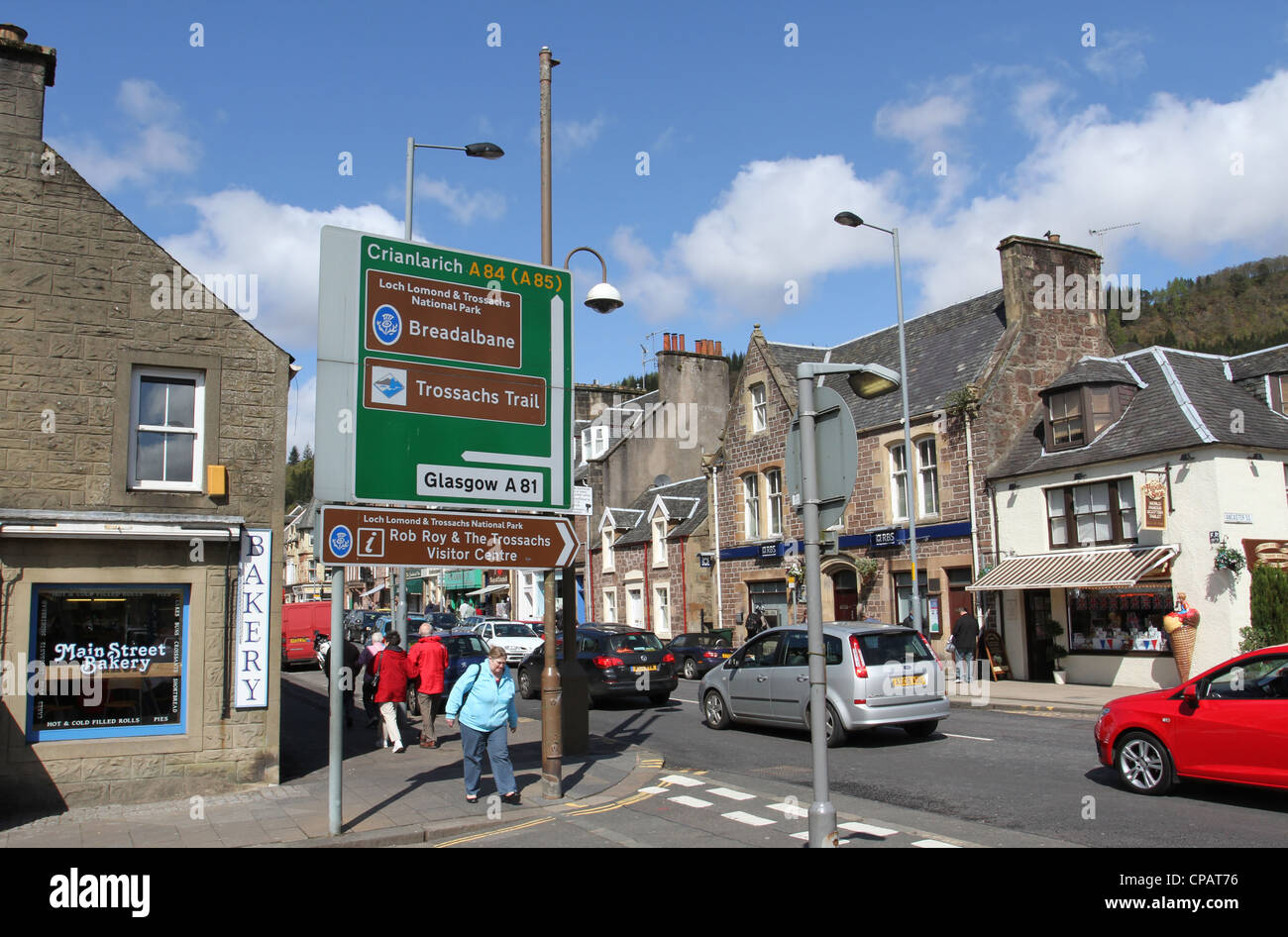 Road sign Callander Scotland April 2012 Stock Photo - Alamy