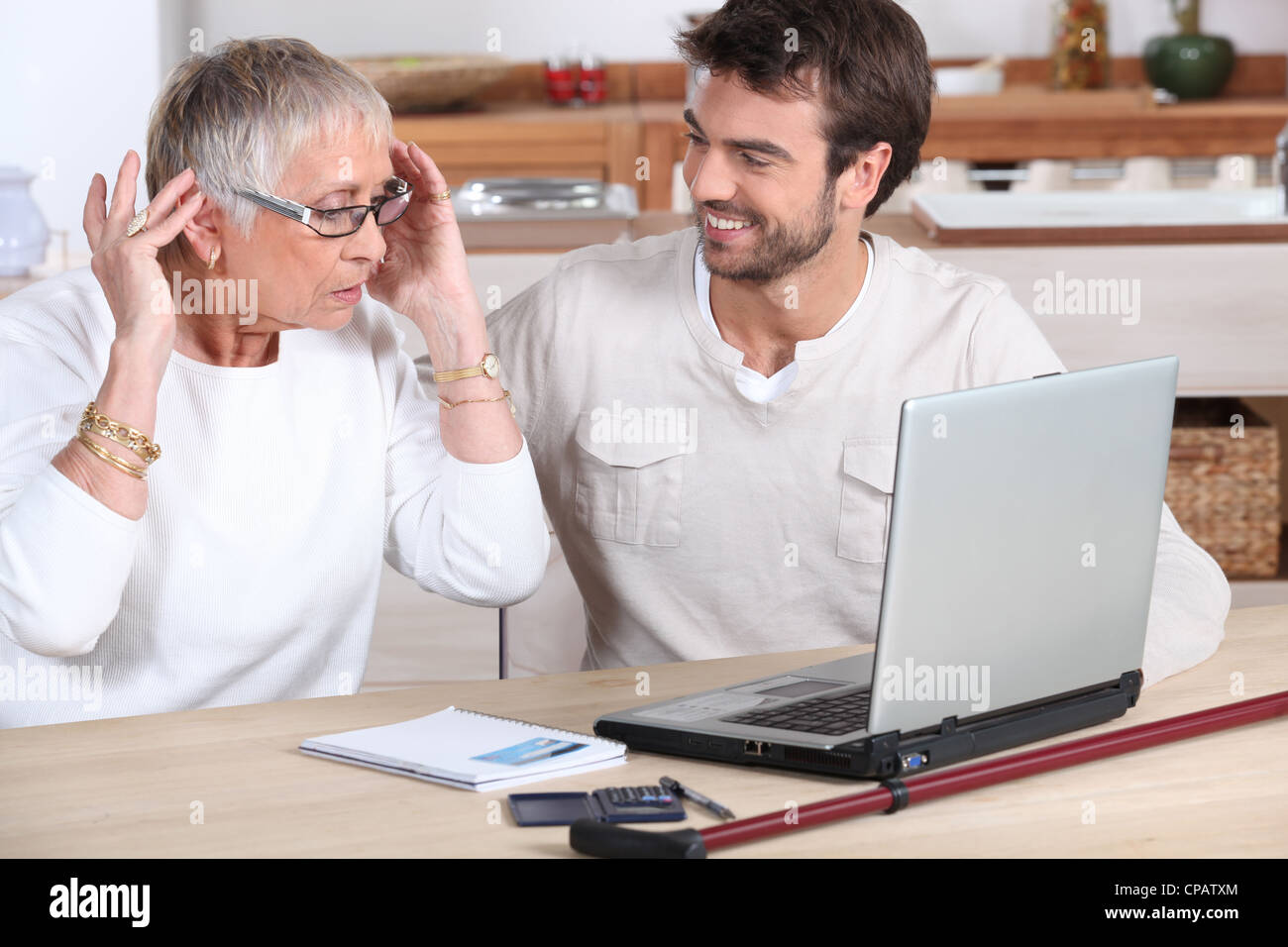 elderly woman using computer Stock Photo - Alamy