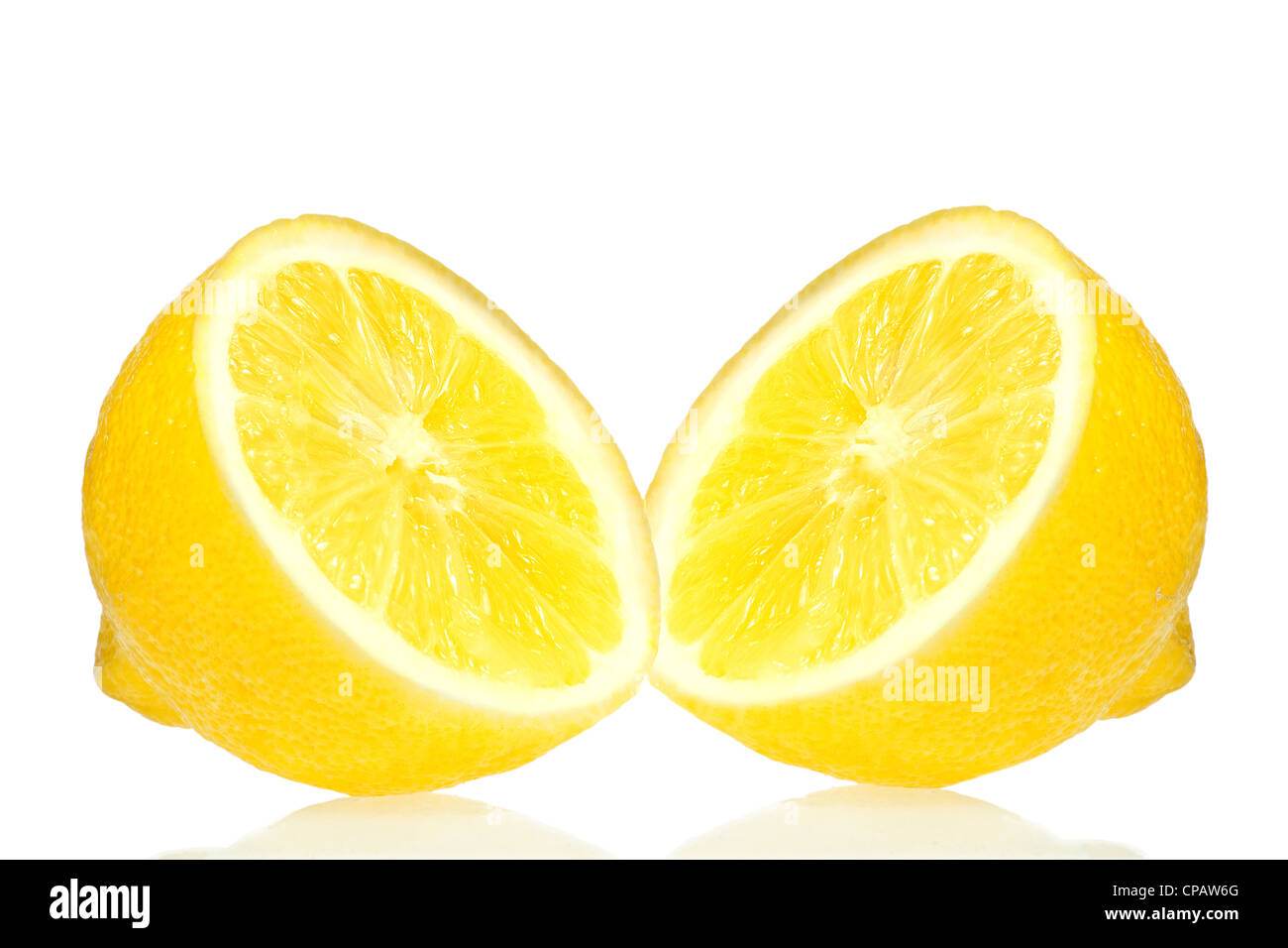 lemon cut on white background Stock Photo - Alamy