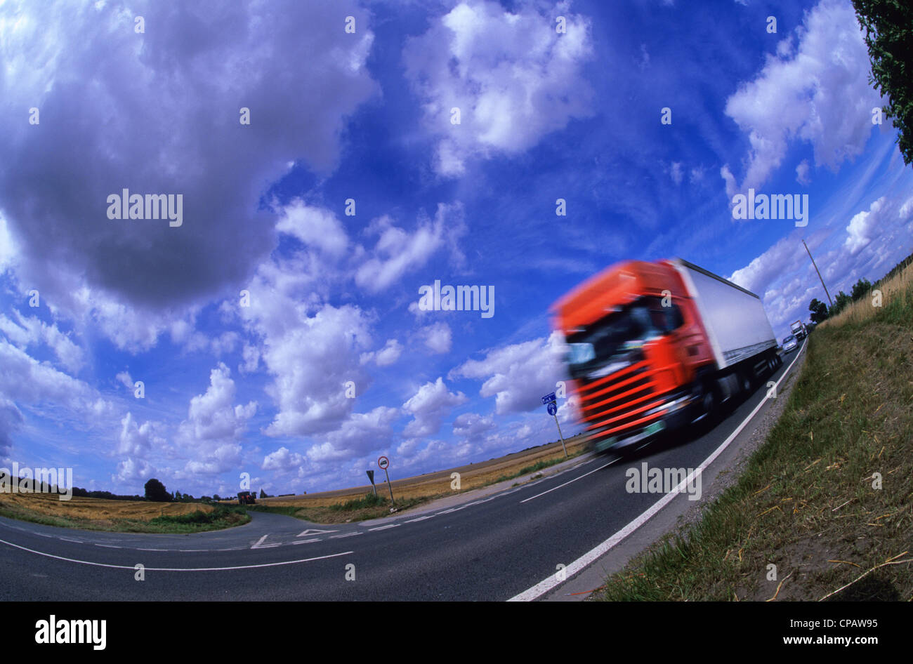 articulated lorry travelling on road near leeds yorkshire uk Stock ...