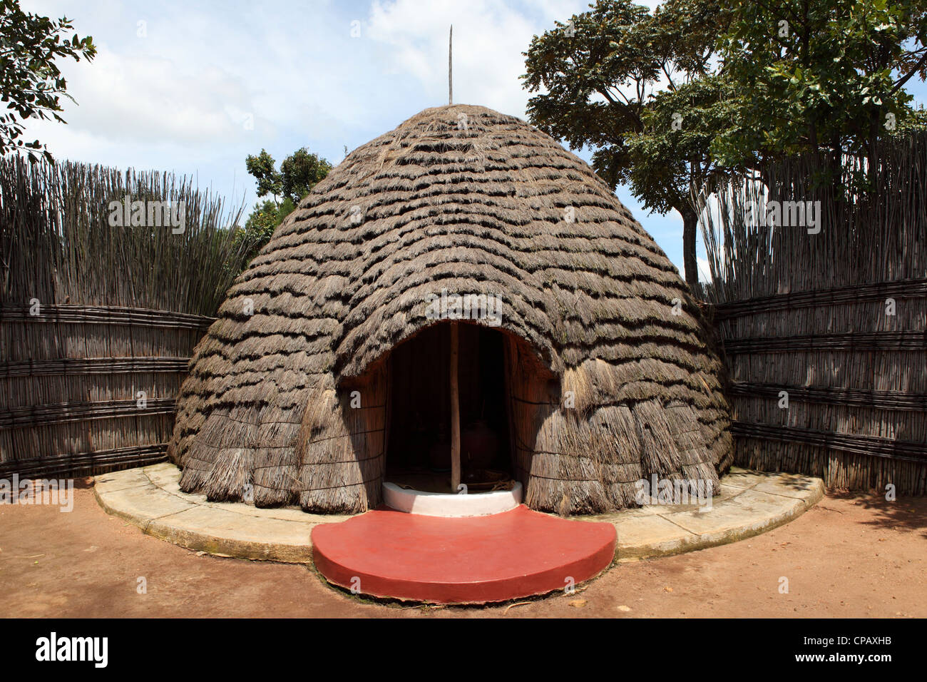 Beer hut at the King's Palace, Nyanza, Rwanda Stock Photo - Alamy