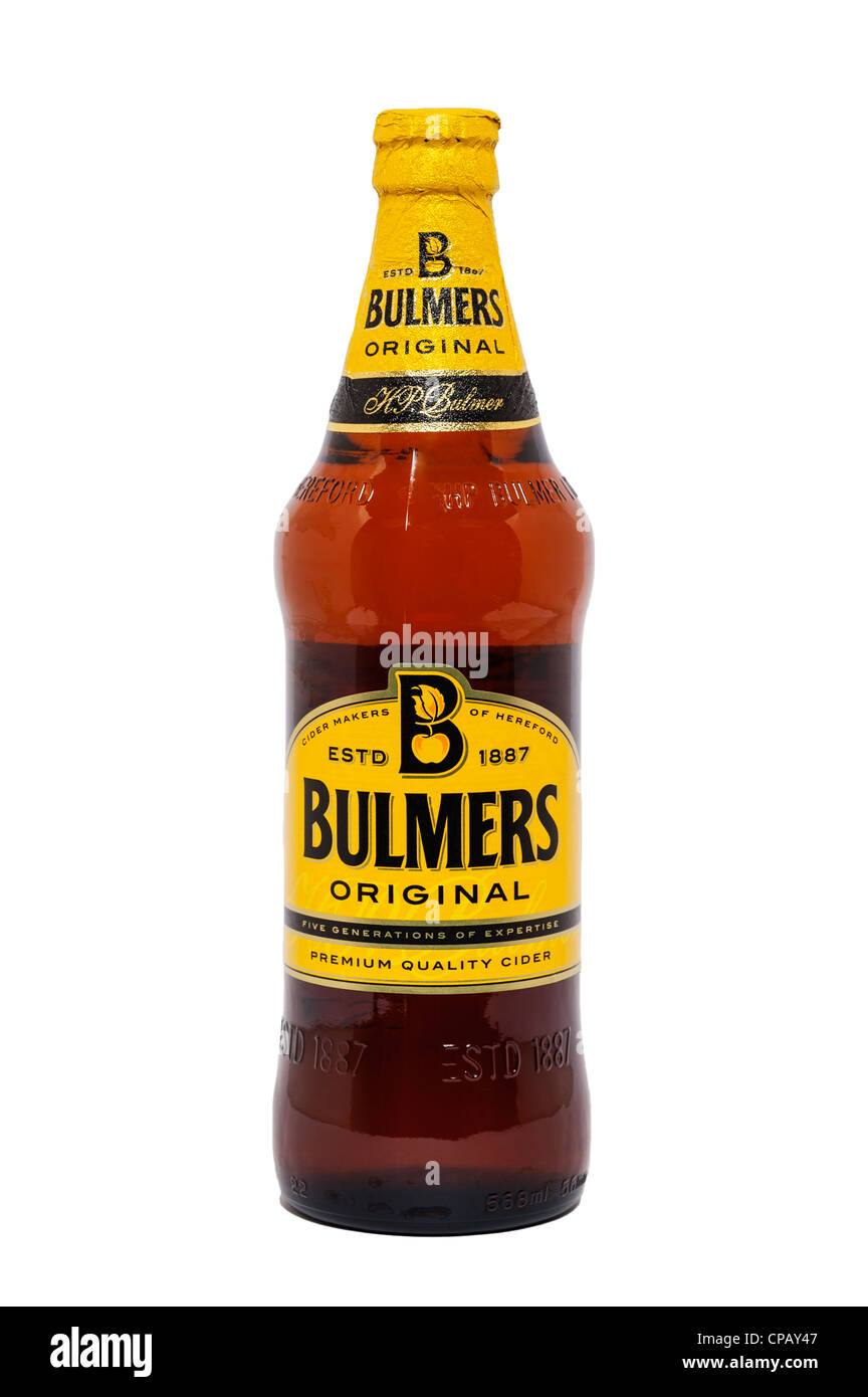 A bottle of Bulmers Original Cider on a white background Stock Photo ...