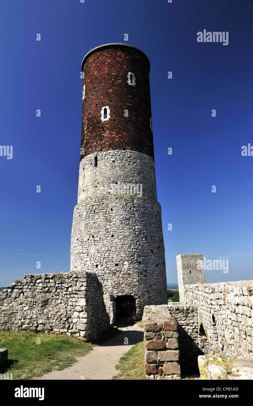 castle, checiny, fortification, architecture, blue, brick, building ...