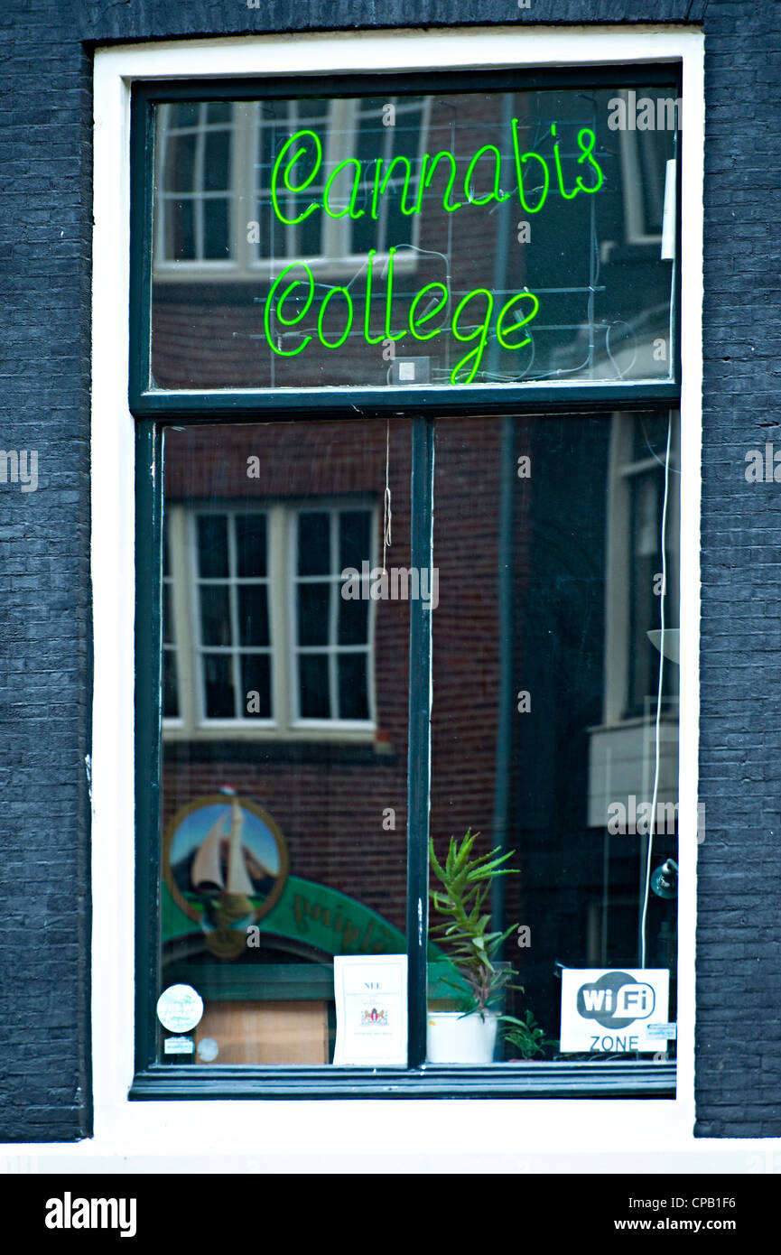 AMSTERDAM, NETHERLANDS - MAY 07, 2012: Neon sign in the window of the ...