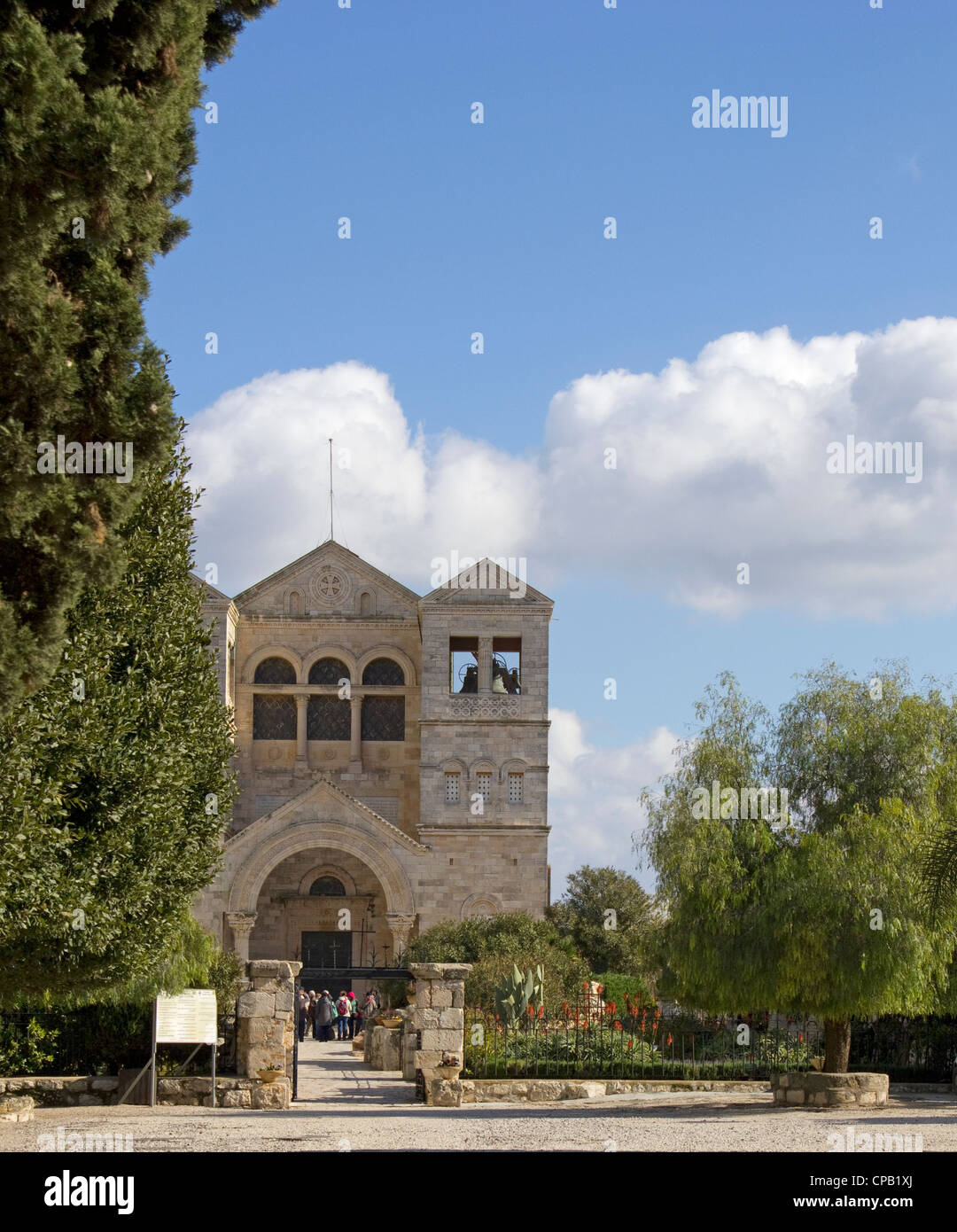 Mount Tabor entrance to the church of the Transfiguration, Israel Stock ...