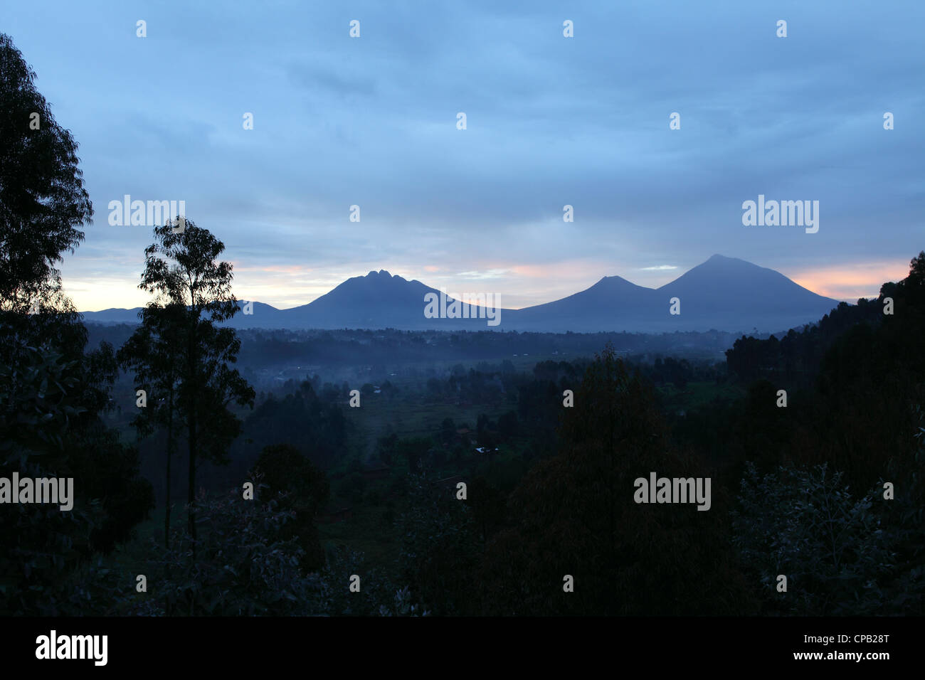 Virunga Mountain Range, Volcanoes National Park, Rwanda, Africa Stock ...
