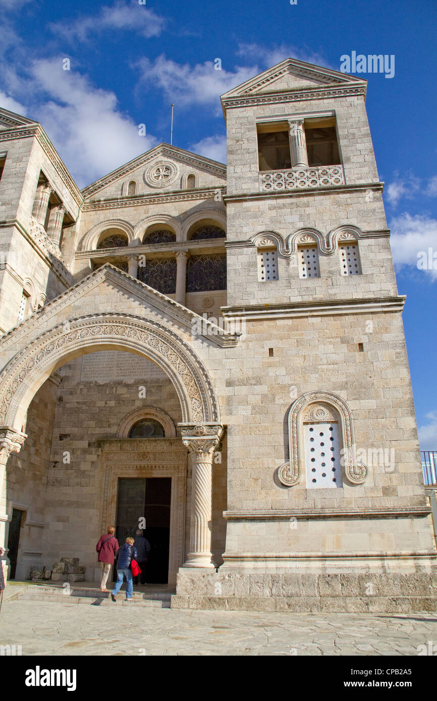 Mount Tabor entrance to the church of the Transfiguration, Israel Stock ...