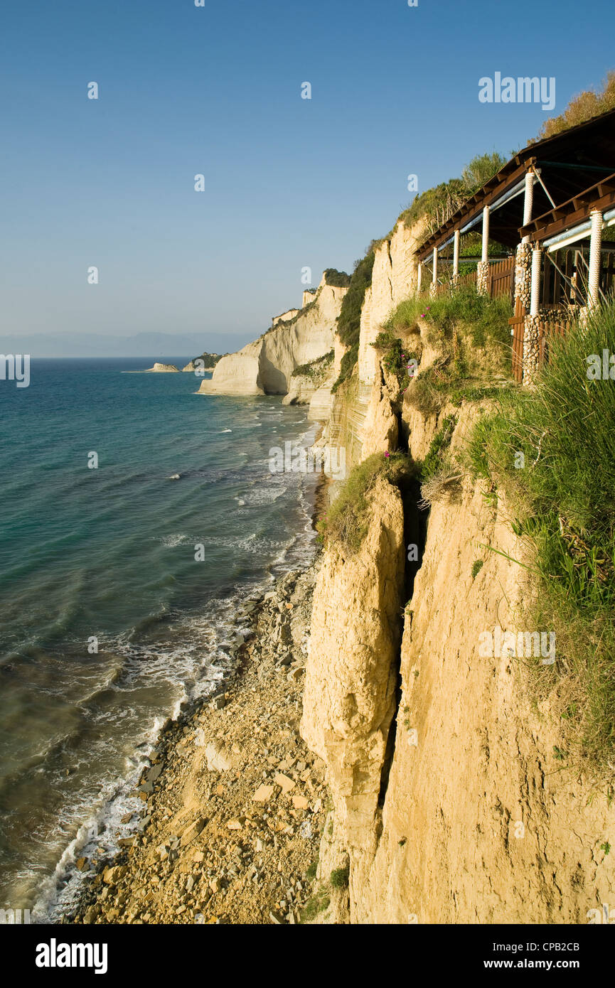 Sunset Beach Peroulades, Corfu Greece Stock Photo - Alamy