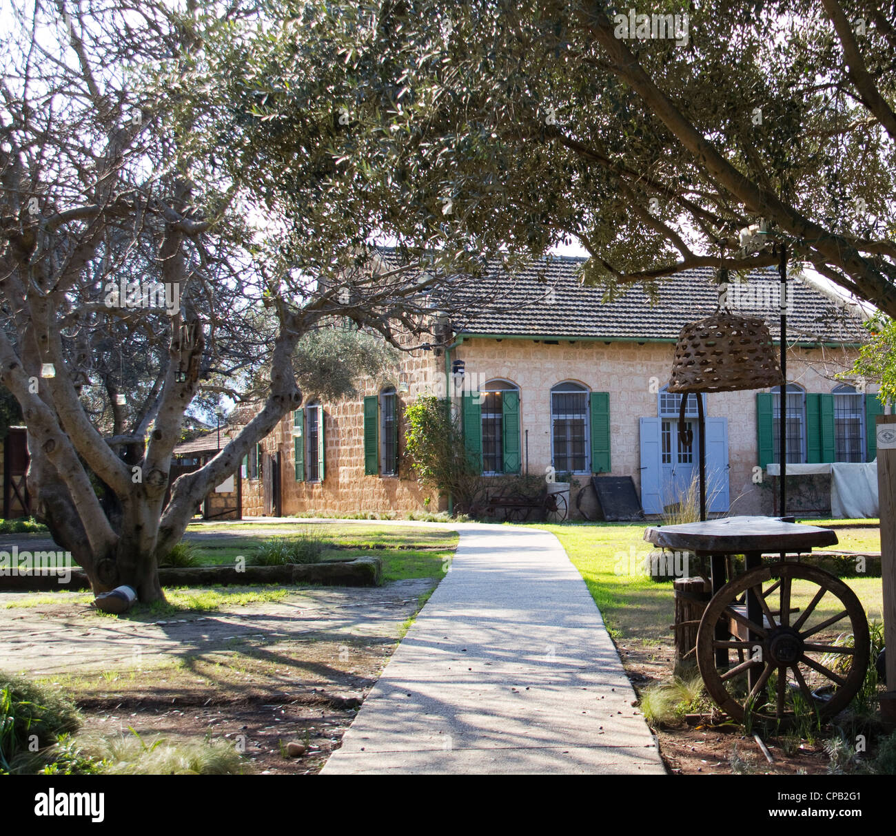 The agricultural courtyard of the Dobrovin Farm in Hula Valley, Israel ...