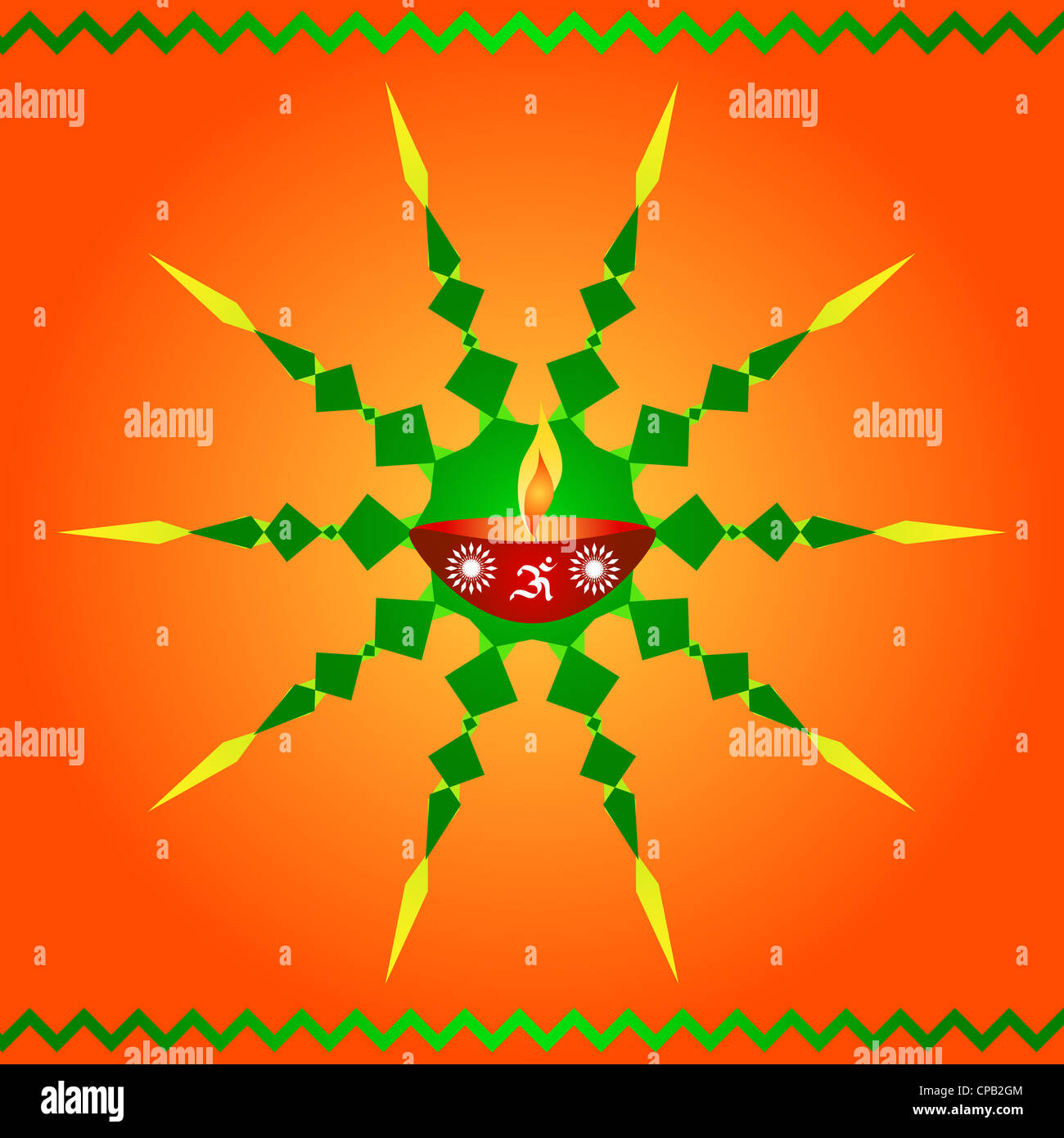 Indian festival Diwali lamp with OM symbol Stock Photo - Alamy