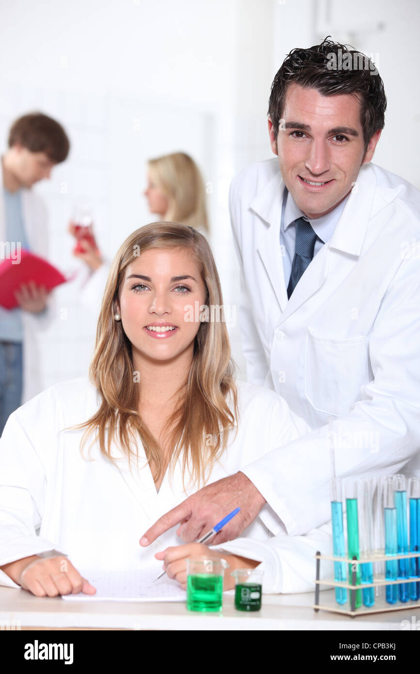 Class in laboratory Stock Photo - Alamy