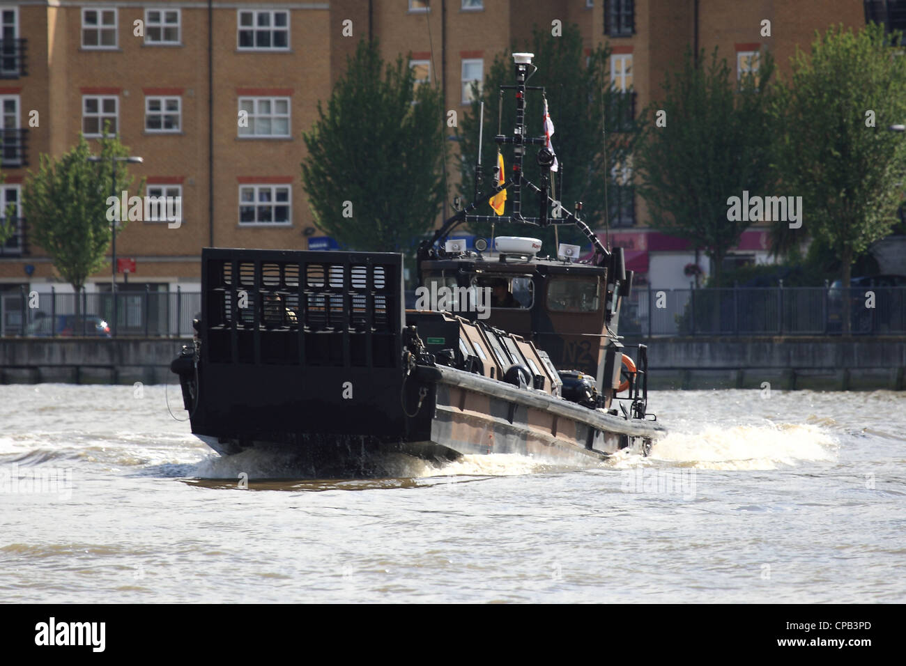 Royal Marines landing craft on the River Thames as part of Exercise ...