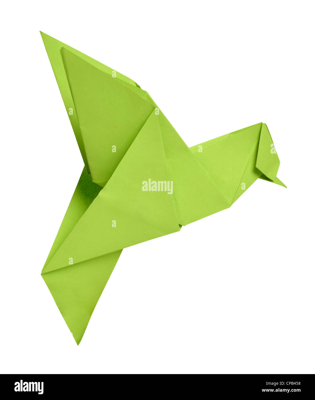 Paper origami humming-bird over white background with clipping path ...