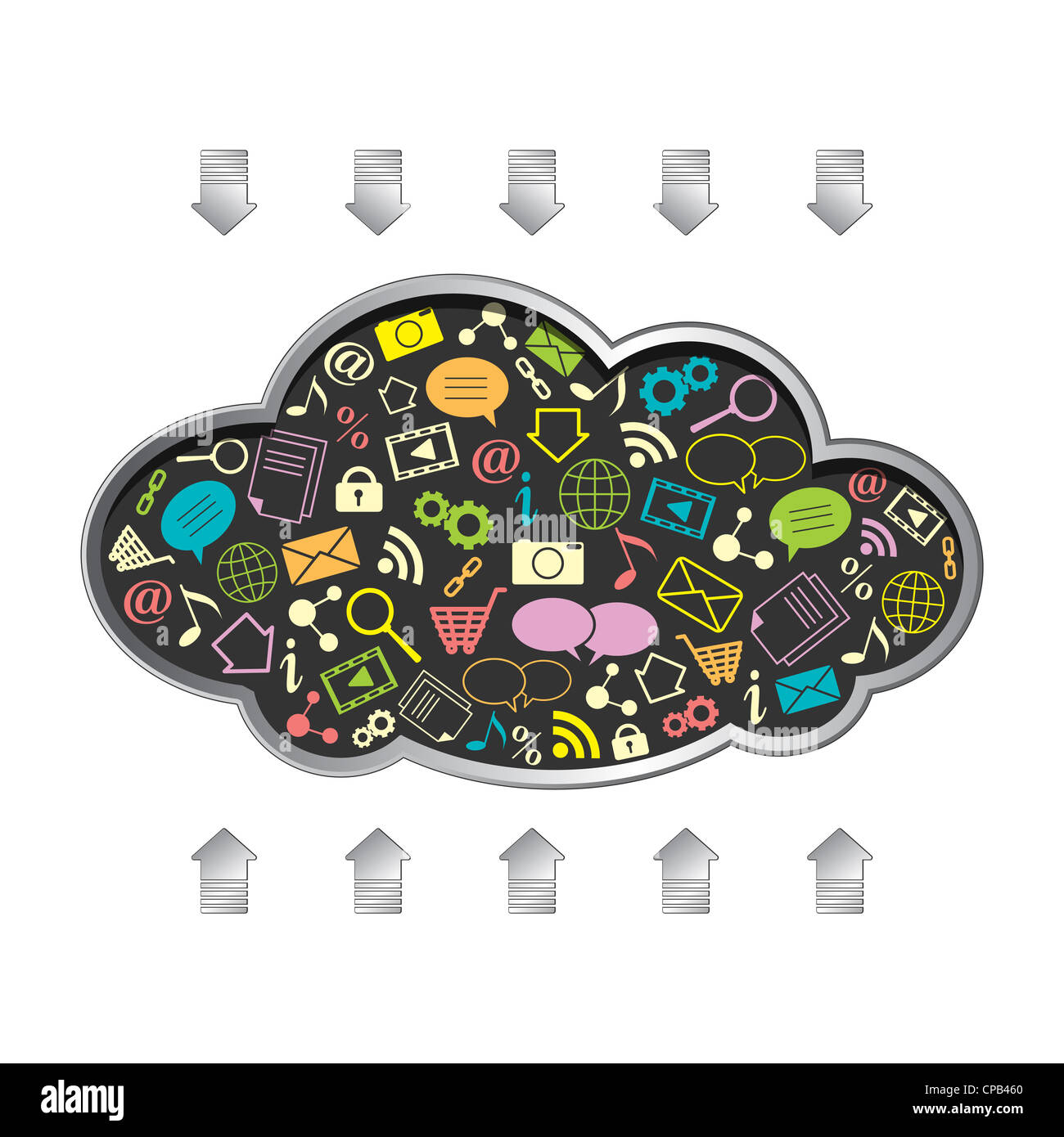 cloud computing with apps isolated on white Stock Photo - Alamy