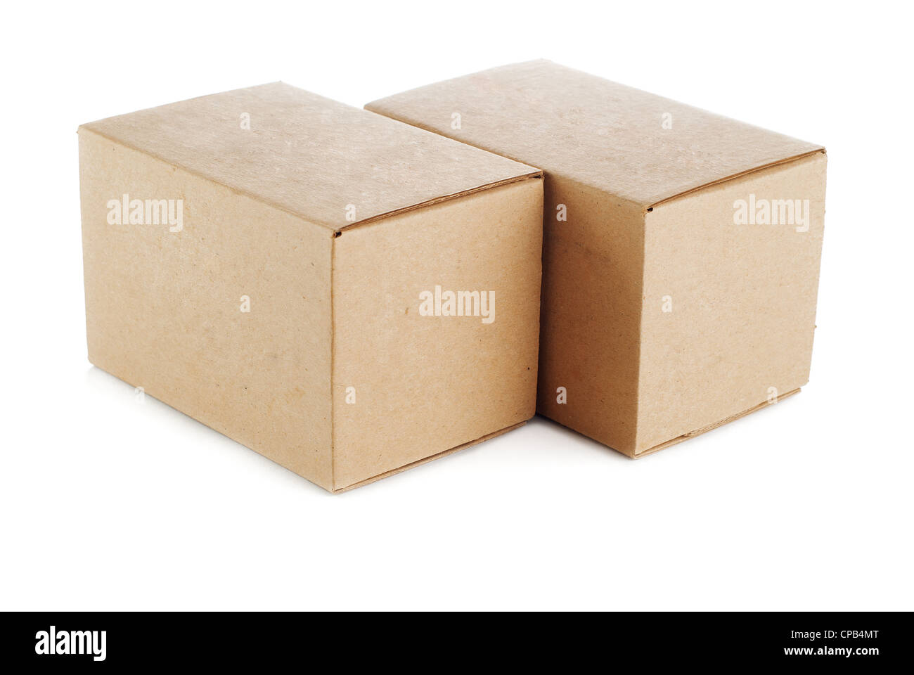 two cardboard boxes on a white background Stock Photo - Alamy