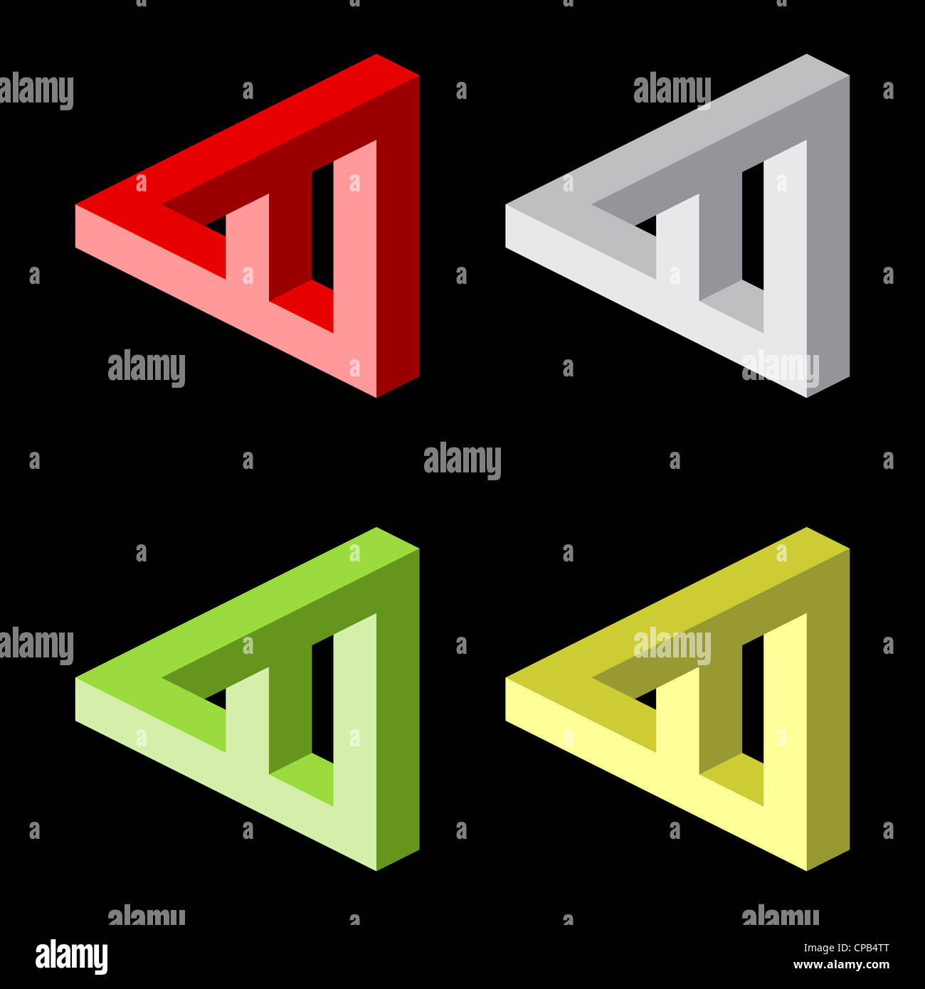 Optical illusion, colorful blocks, different shapes Stock Photo - Alamy