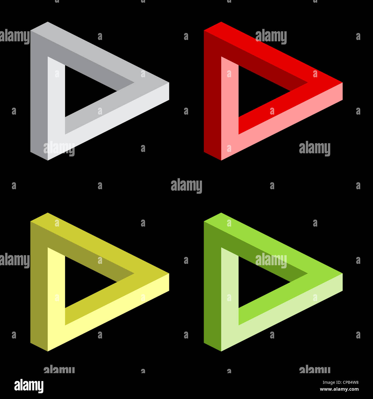 Optical illusion, colorful blocks, different shapes Stock Photo - Alamy