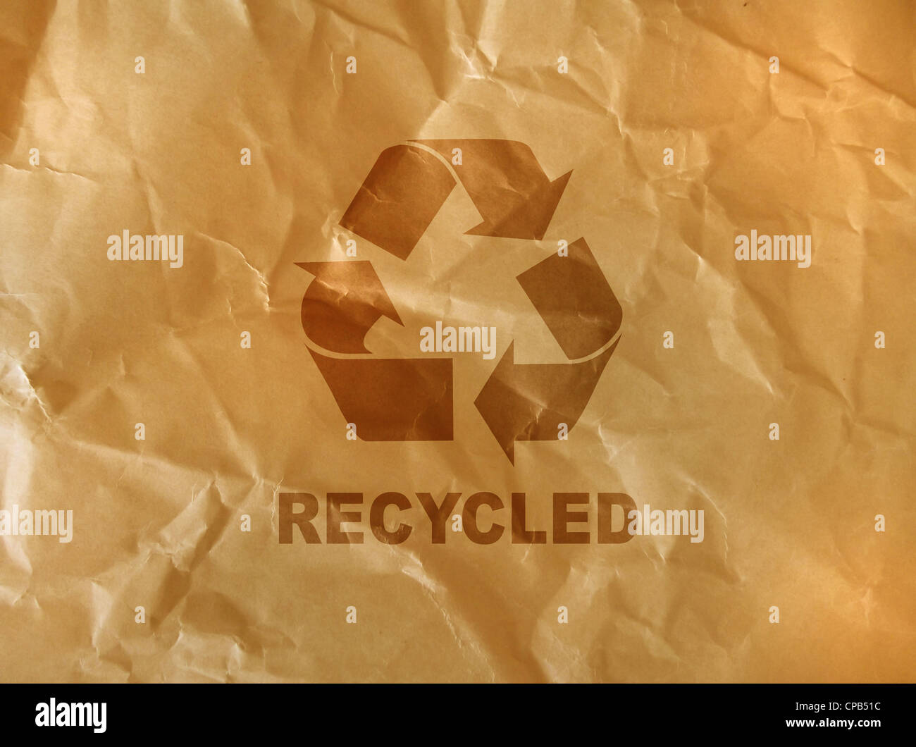 recycle sign on brown crumpled paper Stock Photo - Alamy