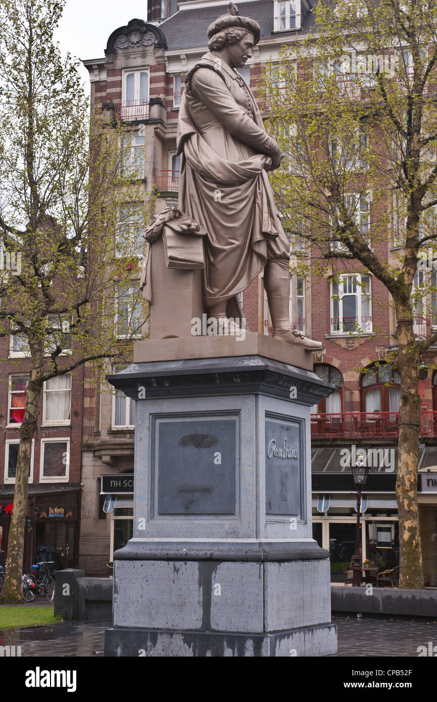 Rembrandt Statue Amsterdam Holland High Resolution Stock Photography ...