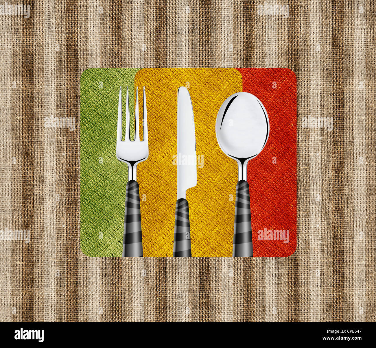 Restaurant menu cover design with knife, spoon and fork Stock Photo - Alamy