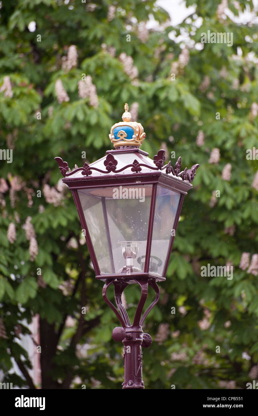 AMSTERDAM, NETHERLANDS - MAY 08, 2012: Detail of pretty street lamp ...