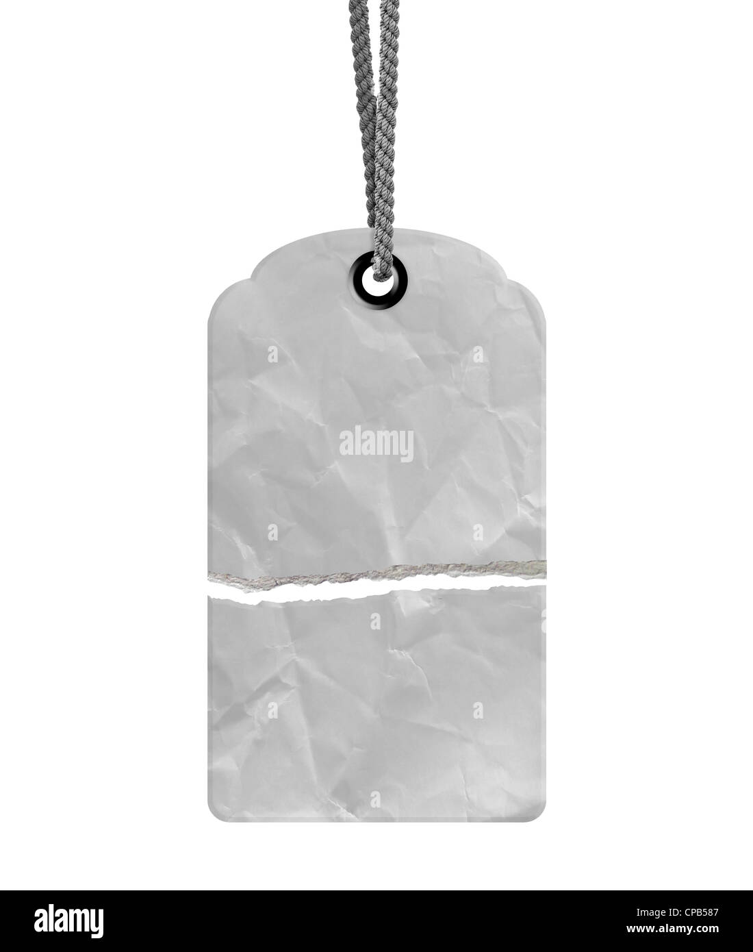 Blank torn price tag isolated on white background with copy space and ...