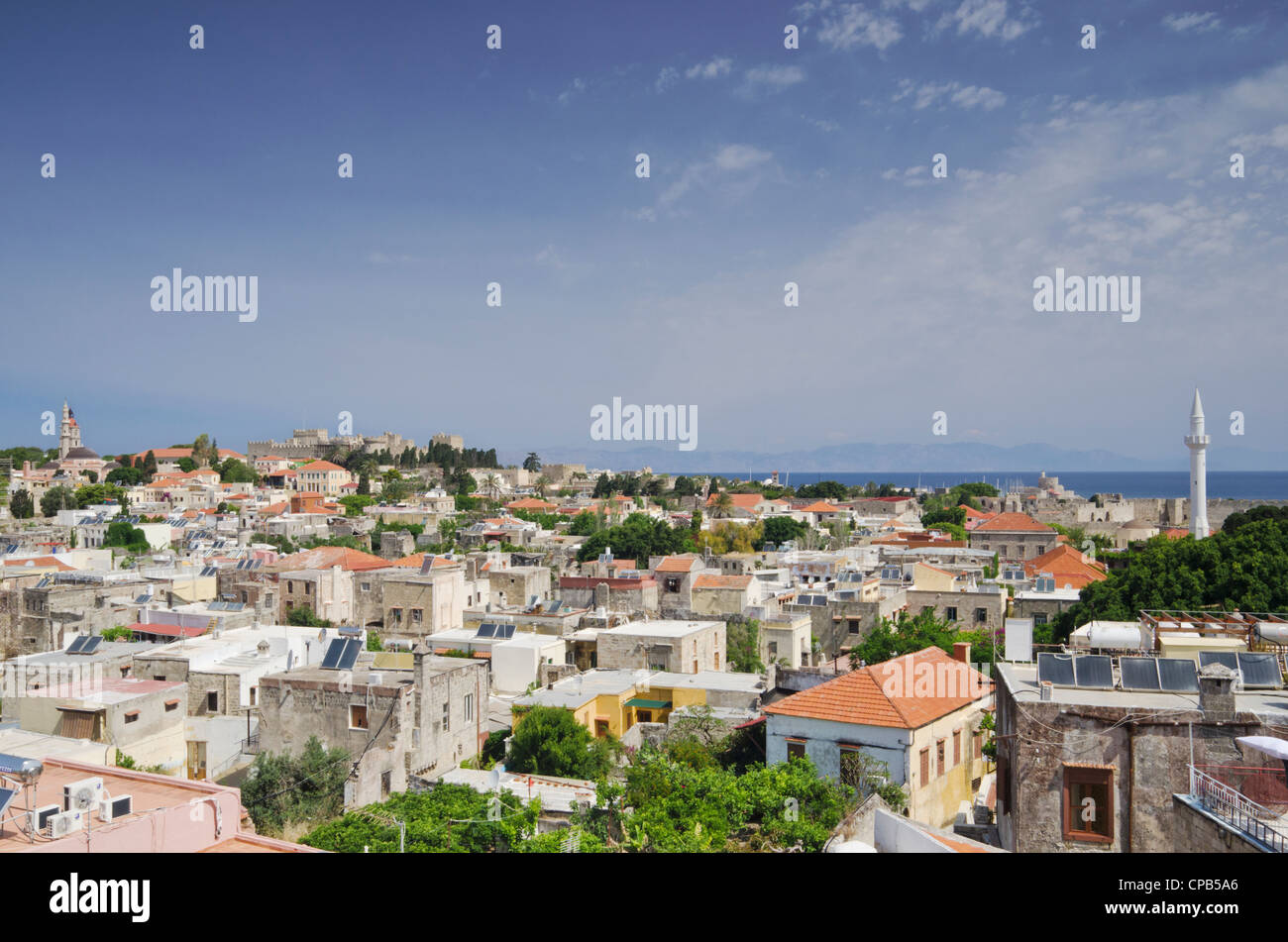 Medieval Rhodes Old Town view, Rhodes Island, Greece Stock Photo - Alamy